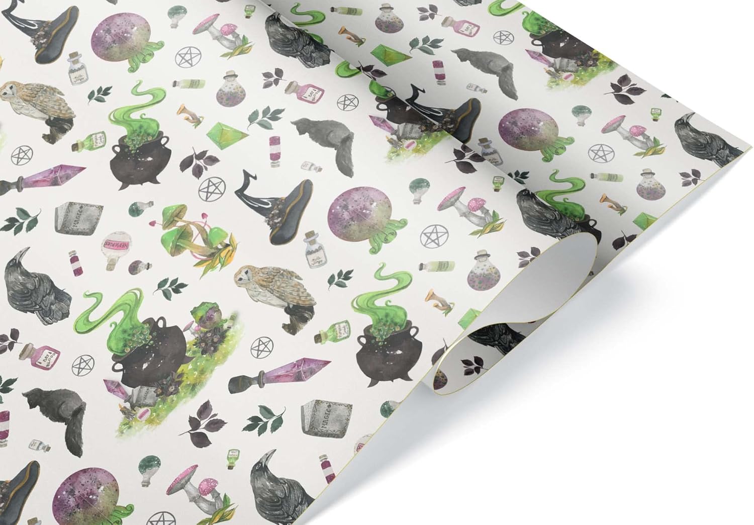 Amazon.com: Black Magic Gothic Gift Wrap Witch Theme Spiritual ...