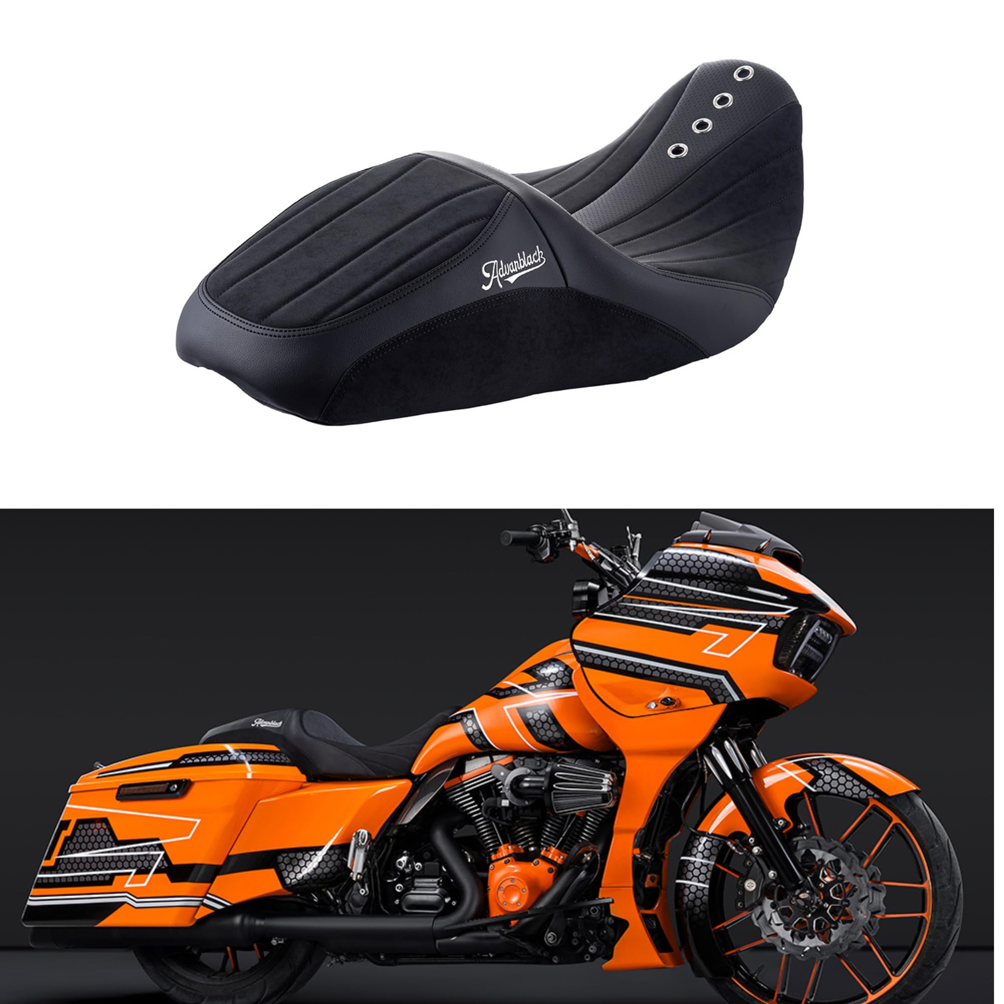 Snapklik.com : AdvanBlack X "SIK Baggers" Harley Motorcycle Seat Custom ...