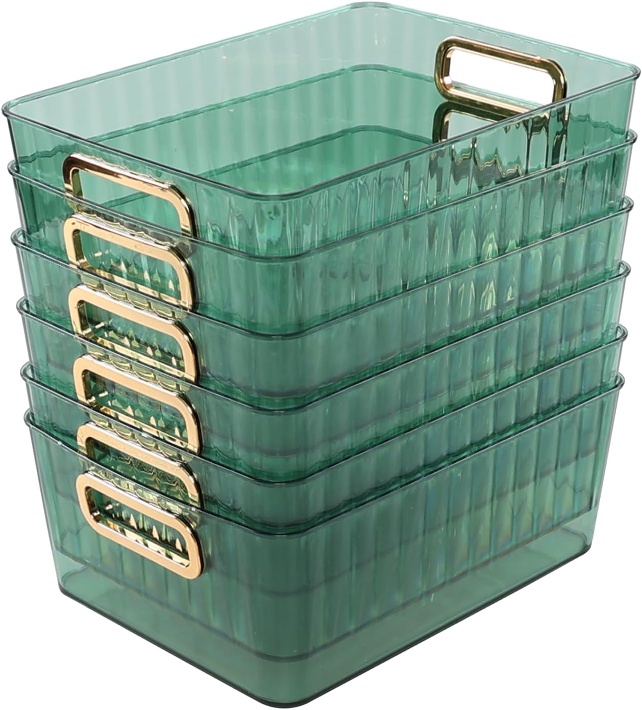 Sosody Green Plastic Storage Baskets with Handle, Cupboard Storage ...