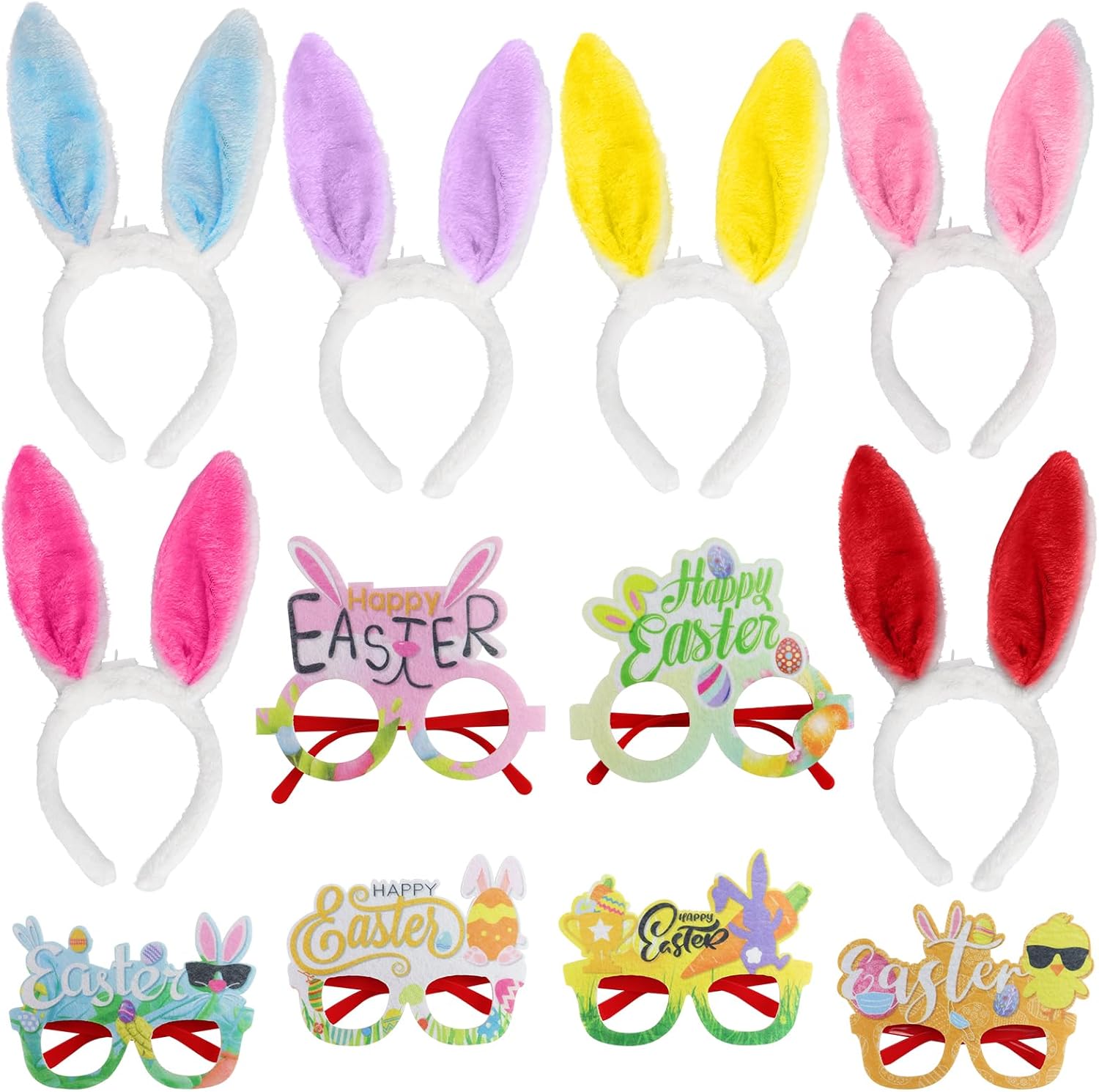 Amazon.com: Fudragtn 12Pcs Easter Light Up Bunny Ears Headbands and ...