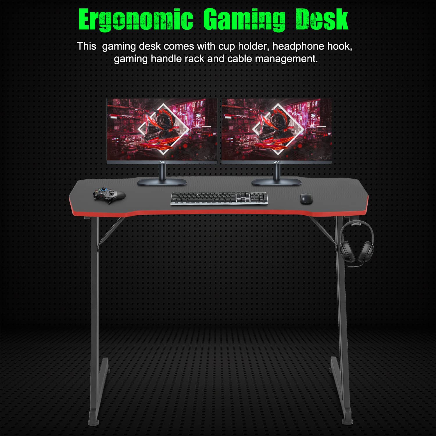 Computer Desk Gaming Desk 47 inches Student PC Desk Writing Desk Office ...