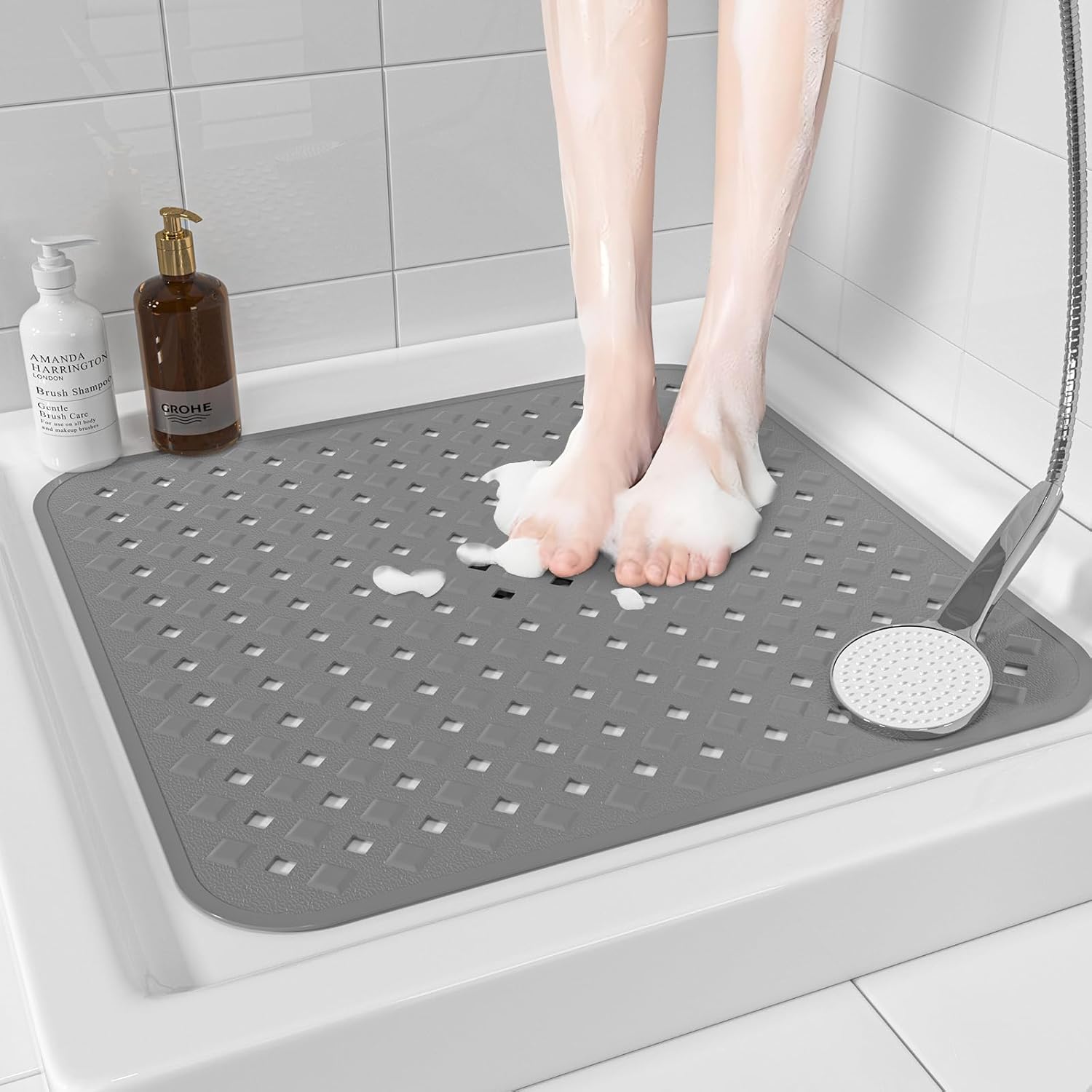 XIYUNTE Square Shower Mat Non Slip Anti Mould - 53 x 53cm Non Slip ...