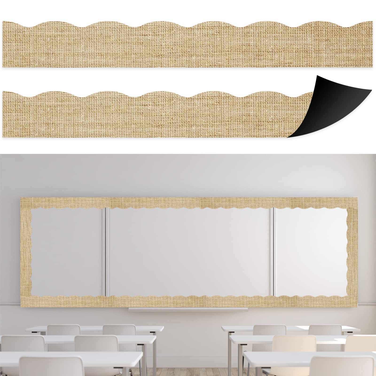 Snapklik.com : 12 Piece Magnetic Burlap Bulletin Board Border Classroom ...