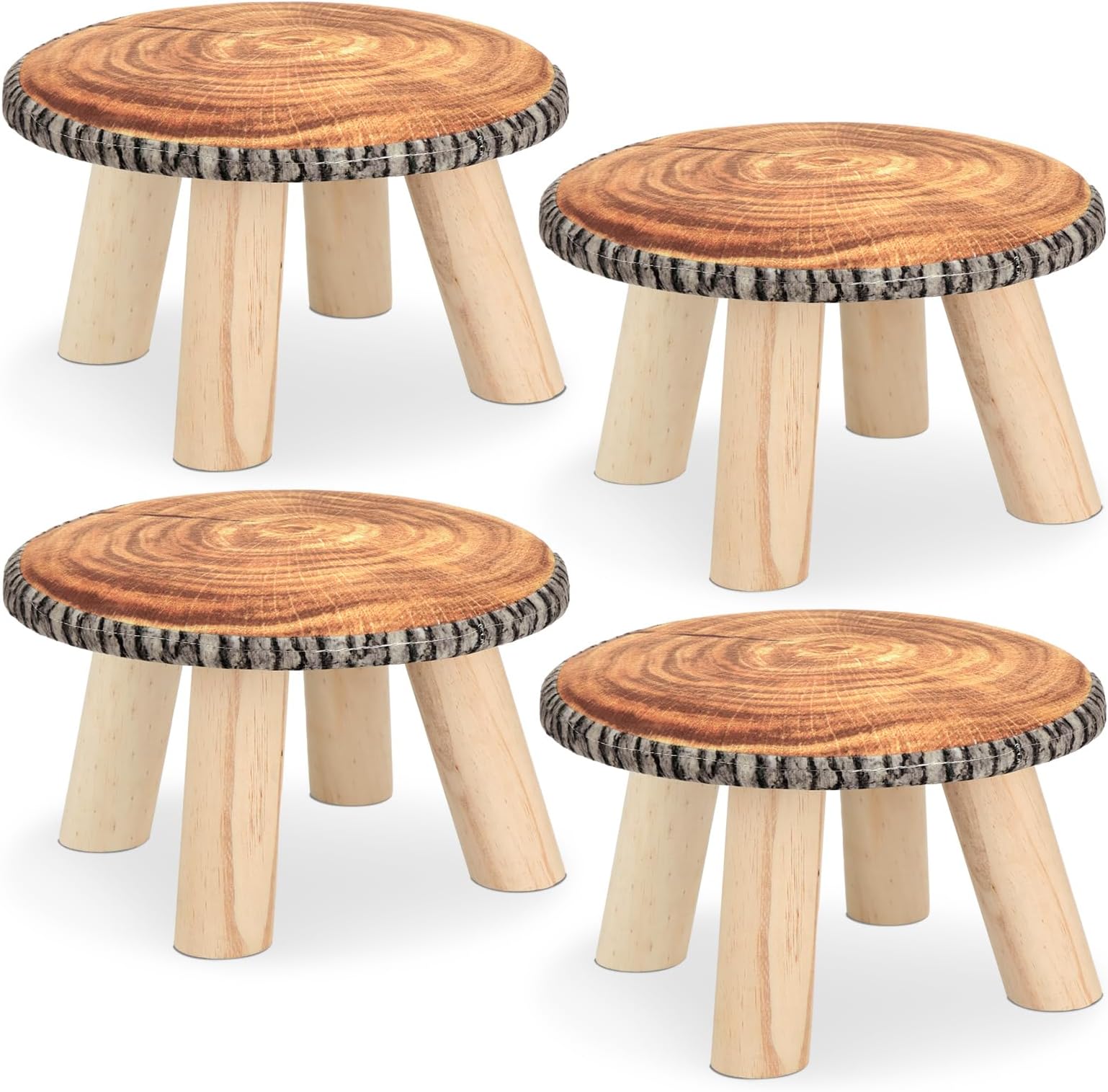 Amazon.com: Kigley Solid Wood Stools Tree Stump Stools Small Step Stool ...