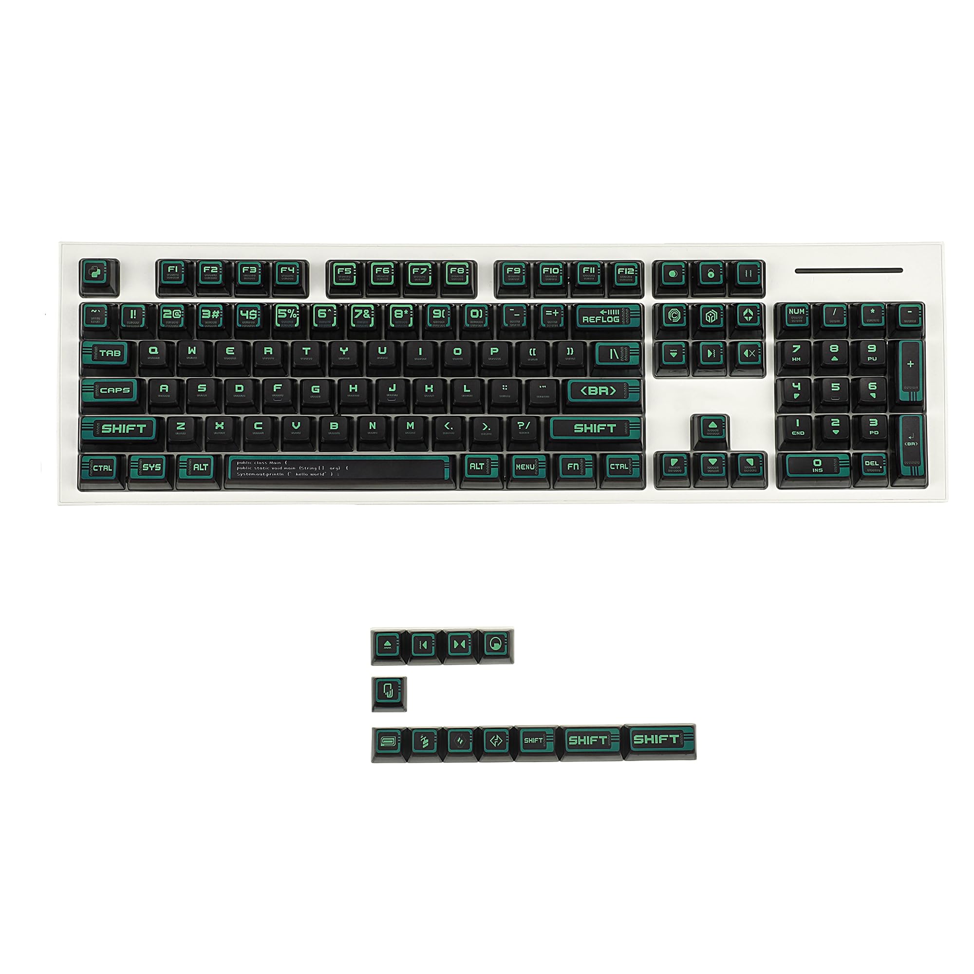Amazon.com: YMDK 116 Key Green Cyber Style Five Side Dye Sub PBT ...