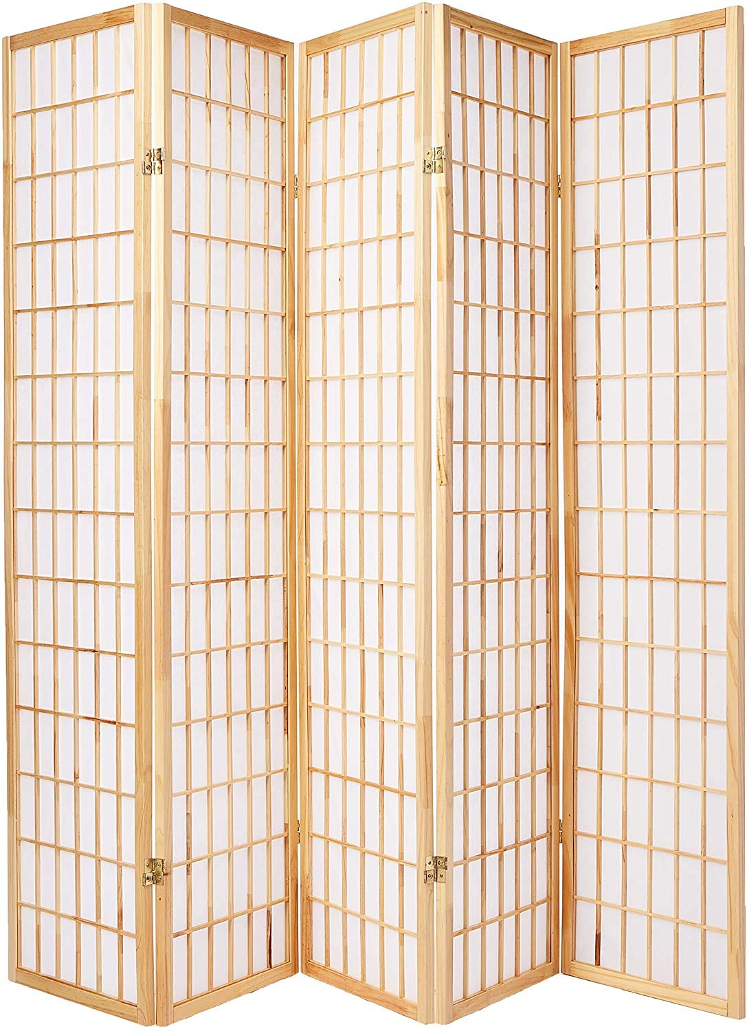 Amazon.com: Square Room Divider Shoji Screen Wood Natural 5 : Home ...