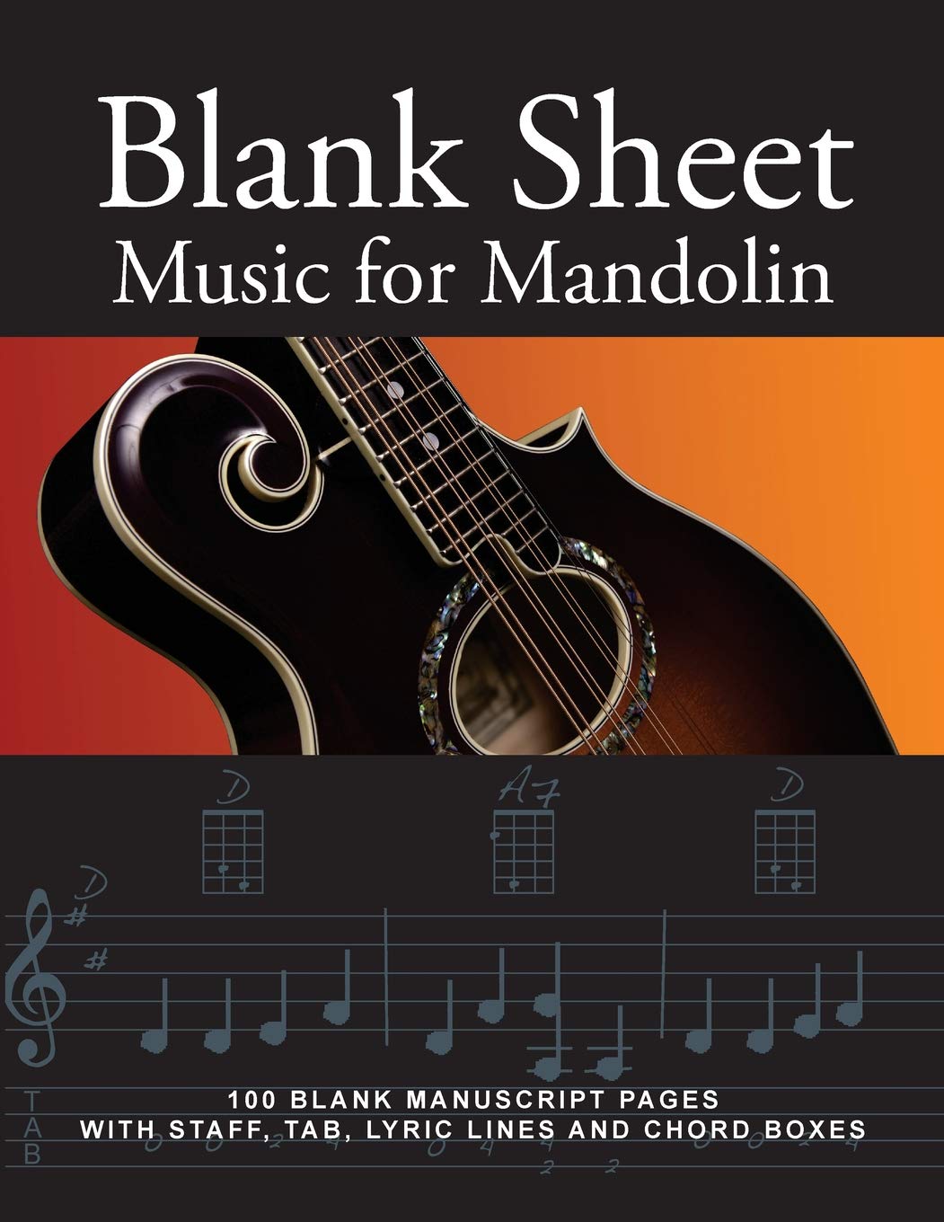 Amazon.com: Blank Sheet Music for Mandolin: 100 Blank Manuscript Pages ...