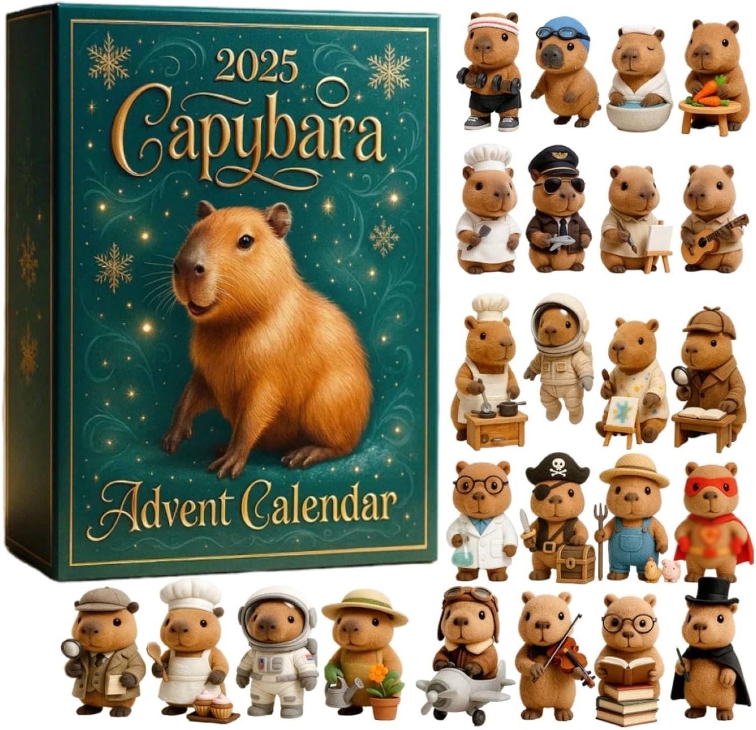 2025 Capybara Advent Calendar, 24 Days Christmas Countdown with Cute 2D ...