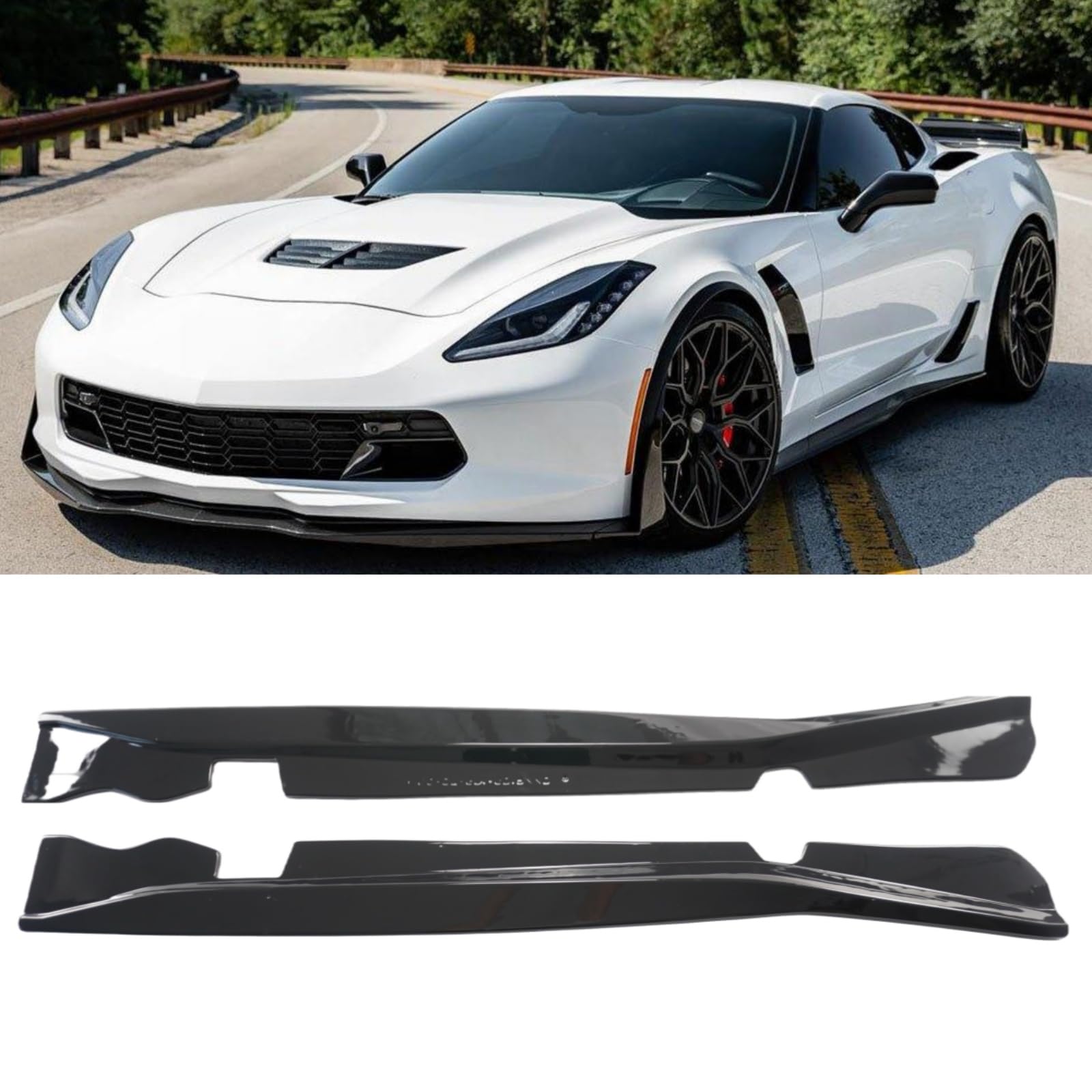 Amazon.com: sosega Extension Side Skirt Glossy Black 4Pcs for Chevrolet ...
