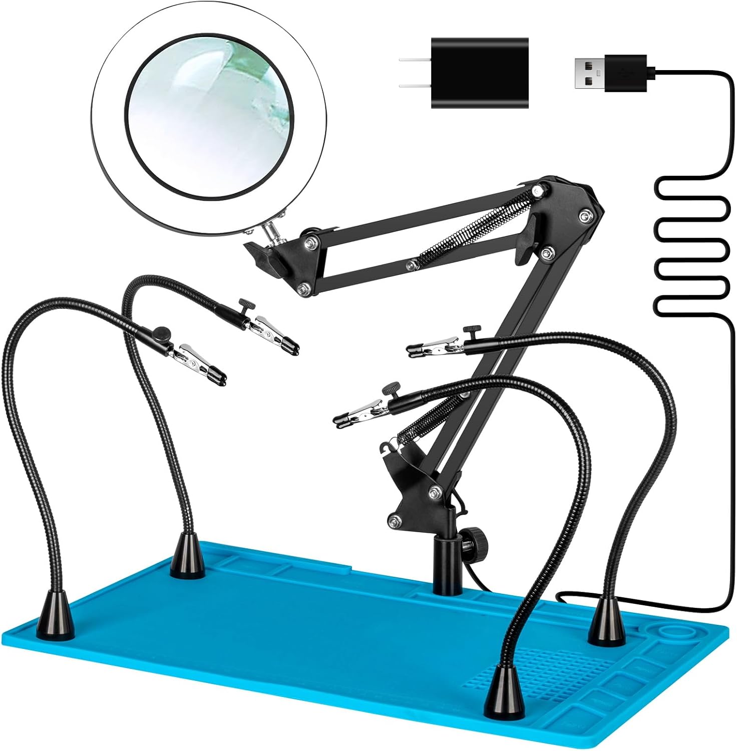 Amazon.com: KUVRS 10X Magnifying Glass with Light and Stand, 3 Color ...