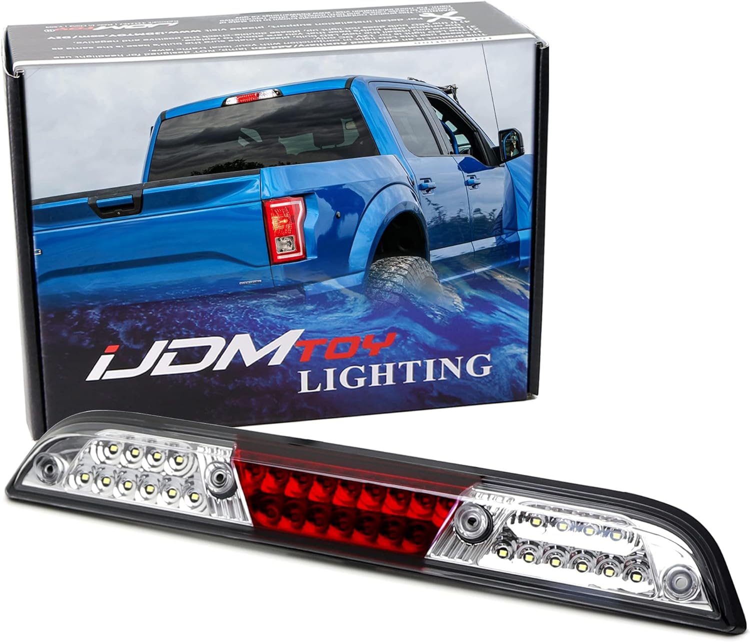 Amazon.com: iJDMTOY Clear/Red Lens w/Chrome Reflector Full LED High ...