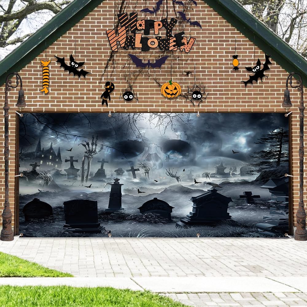 Amazon.com: Halloween Garage Door Banner 7 x 16 ft, Horror Movie Killer ...