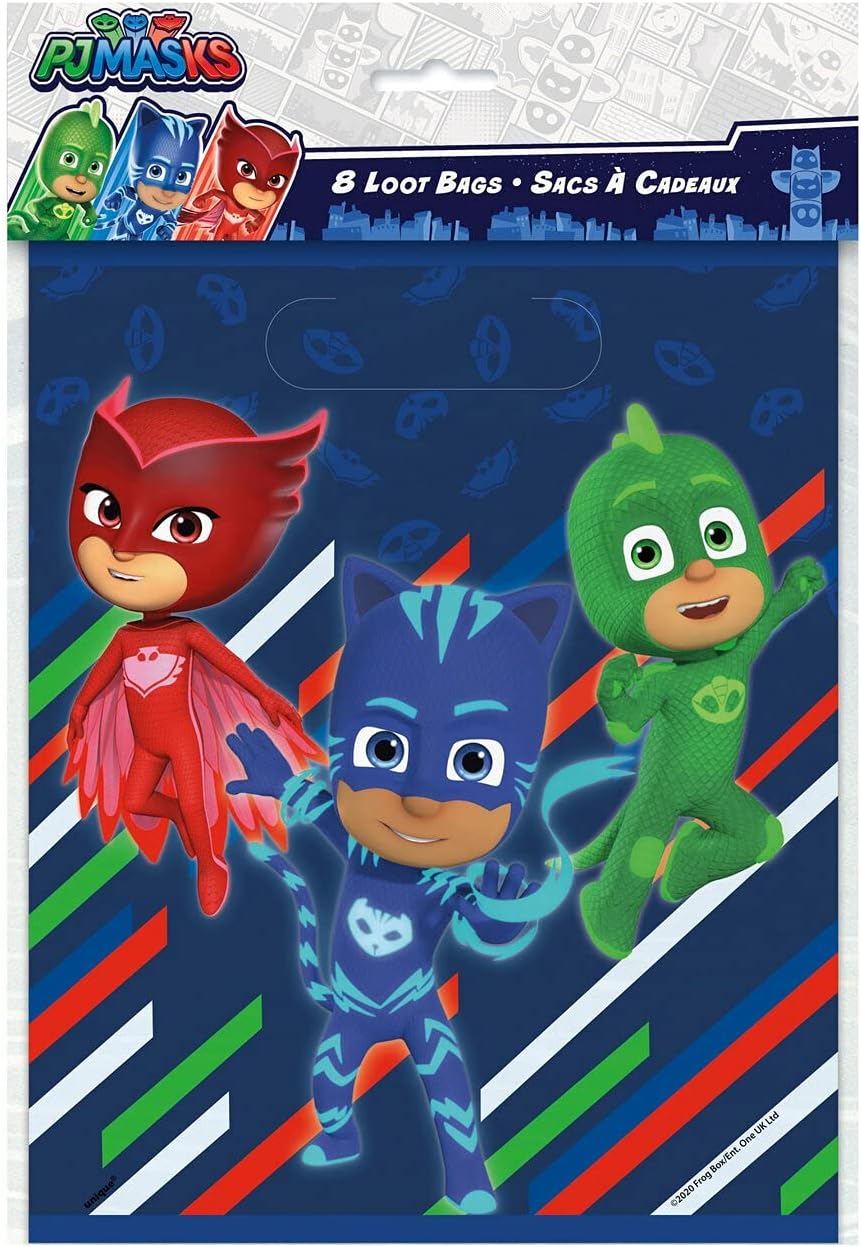 Amazon.com: PJ Masks Plastic Party Loot Bags - (8 Pack) Premium Goody ...