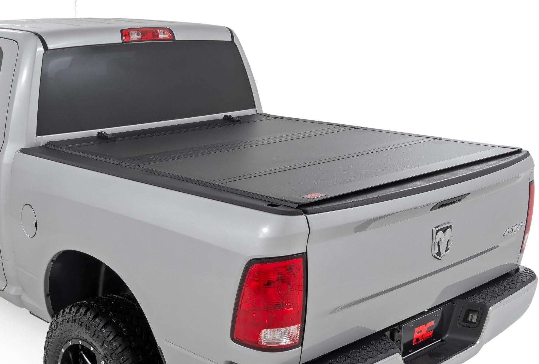 Amazon.com: Rough Country Hard Tri Fold Truck Bed Cover, Truck Tonneau ...