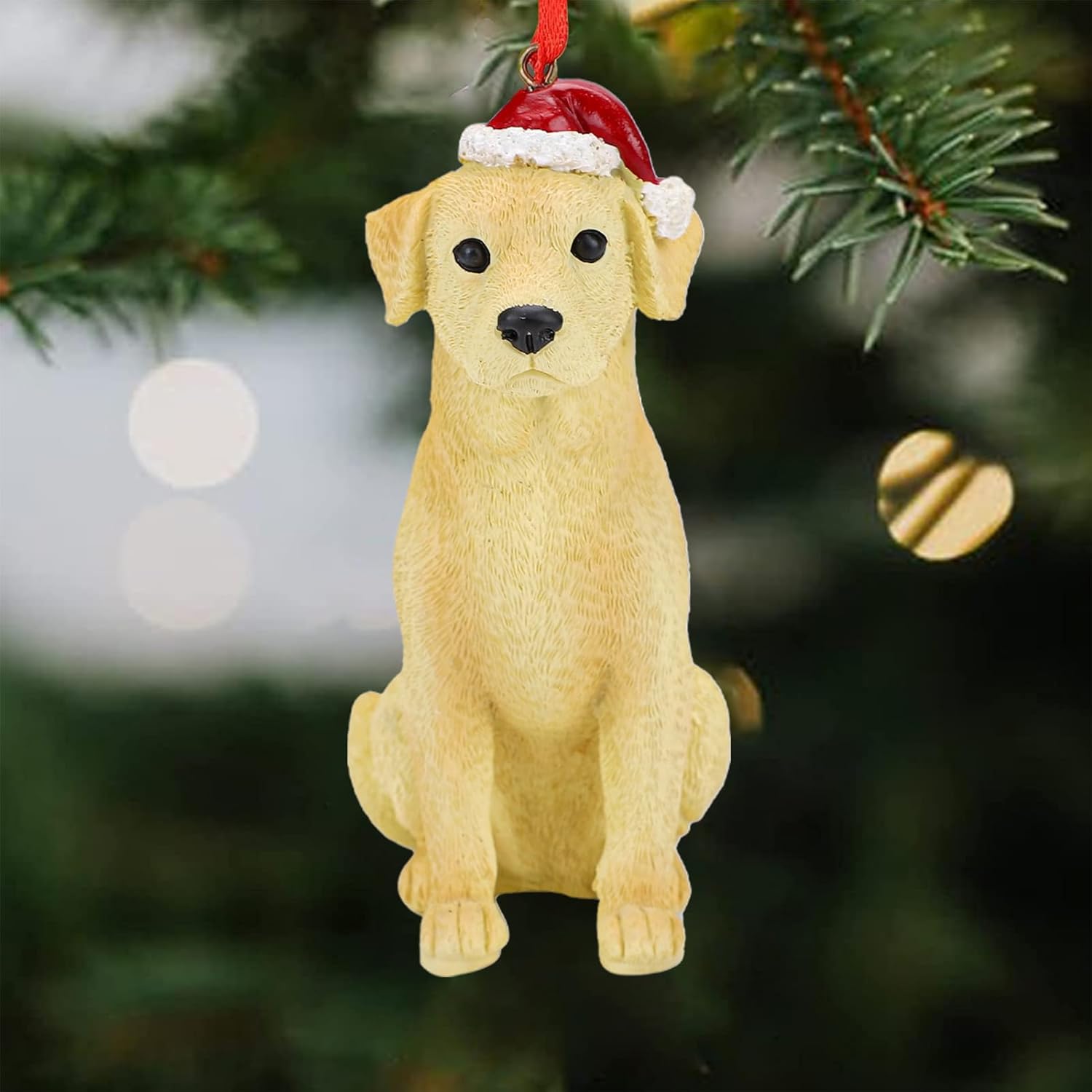 ACTLATI Yellow Labrador Dog Christmas Ornaments Figurine Xmas Holiday ...