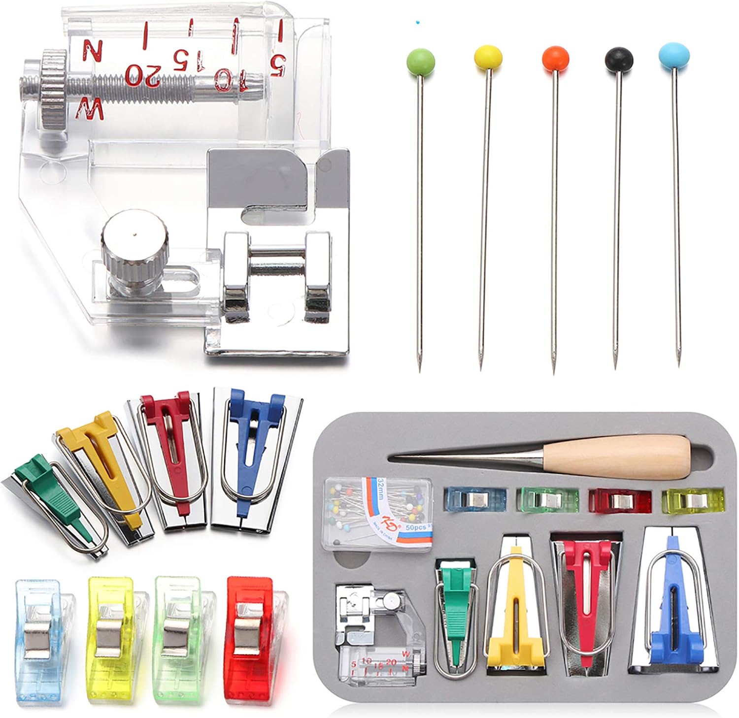Amazon.com: Bias Tape Tool Kit, 4 Sizes Bias Tape Maker (6mm 12mm 18mm ...