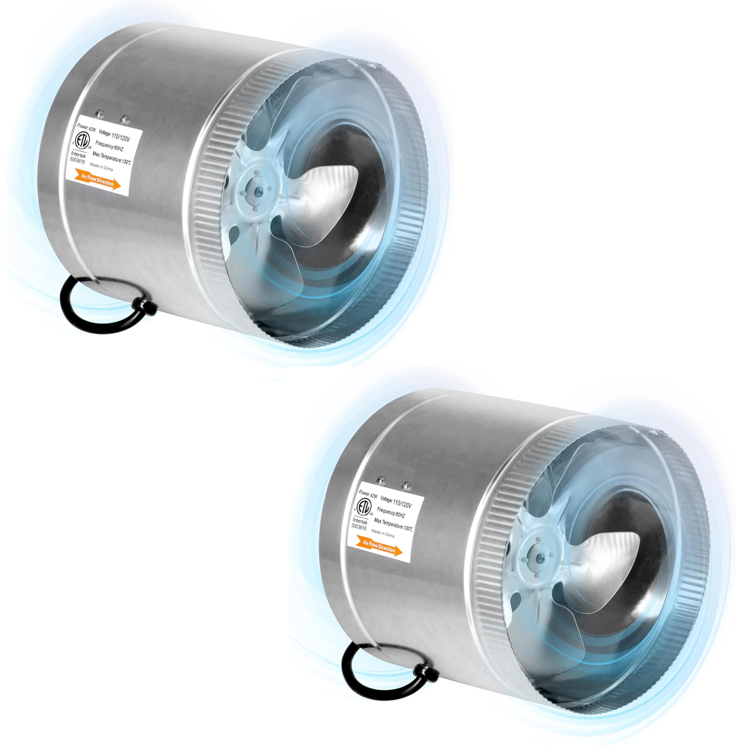 Snapklik.com : iPower 8 Inch Inline Booster Duct Fan 420 CFM HVAC ...