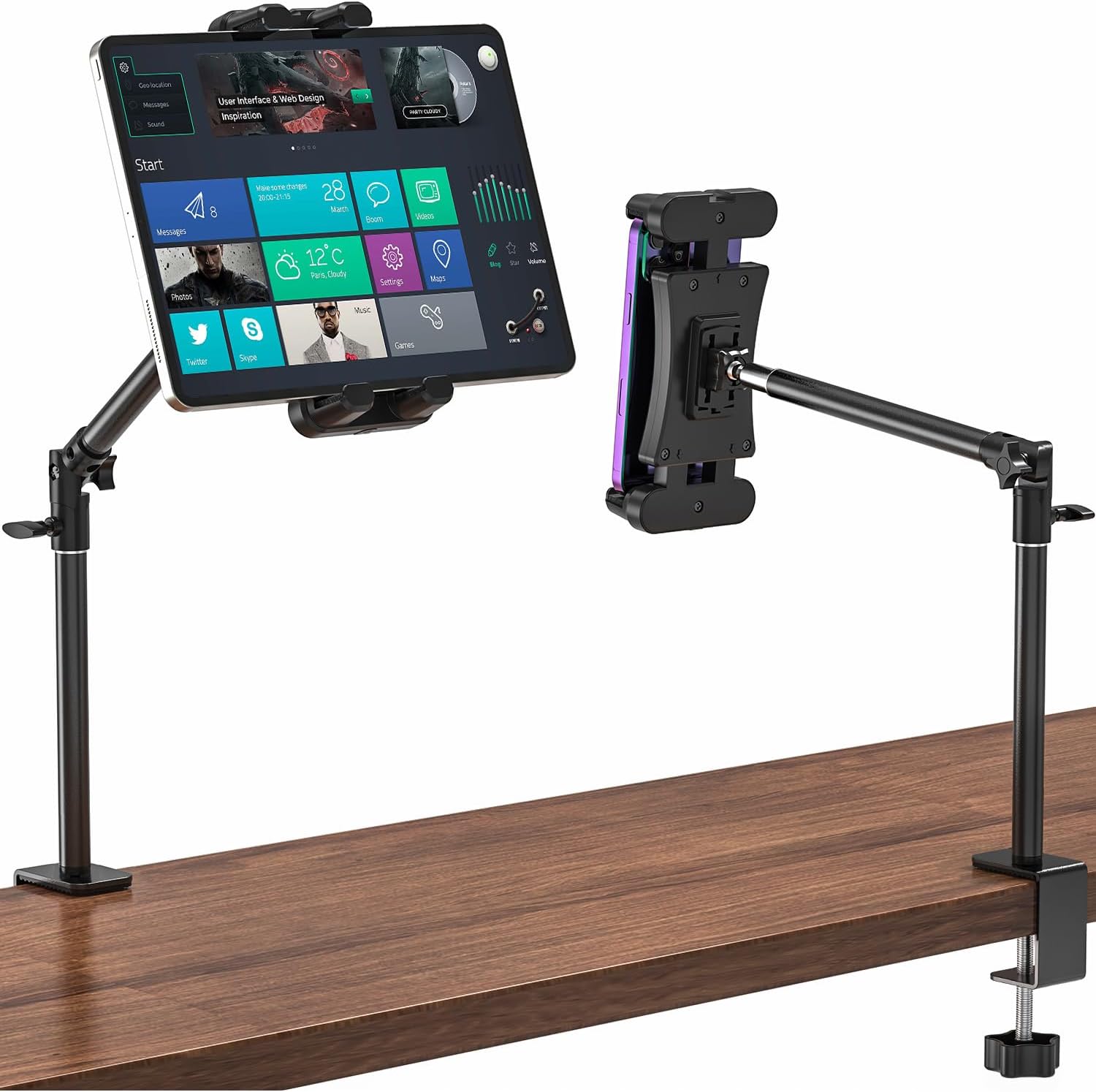 Cenawin Tablet Holder - 360° Swivel Adjustable Long Arm Stand for Desk ...
