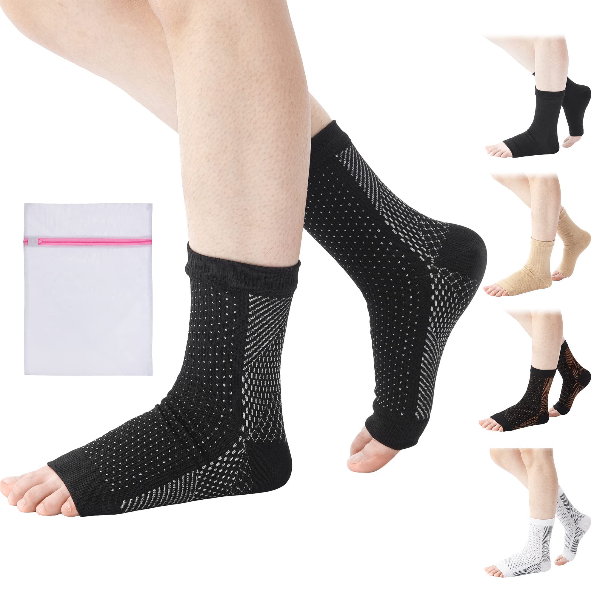 360 Relief Ankle Compression Socks - Open Toe Compression Socks for Men ...