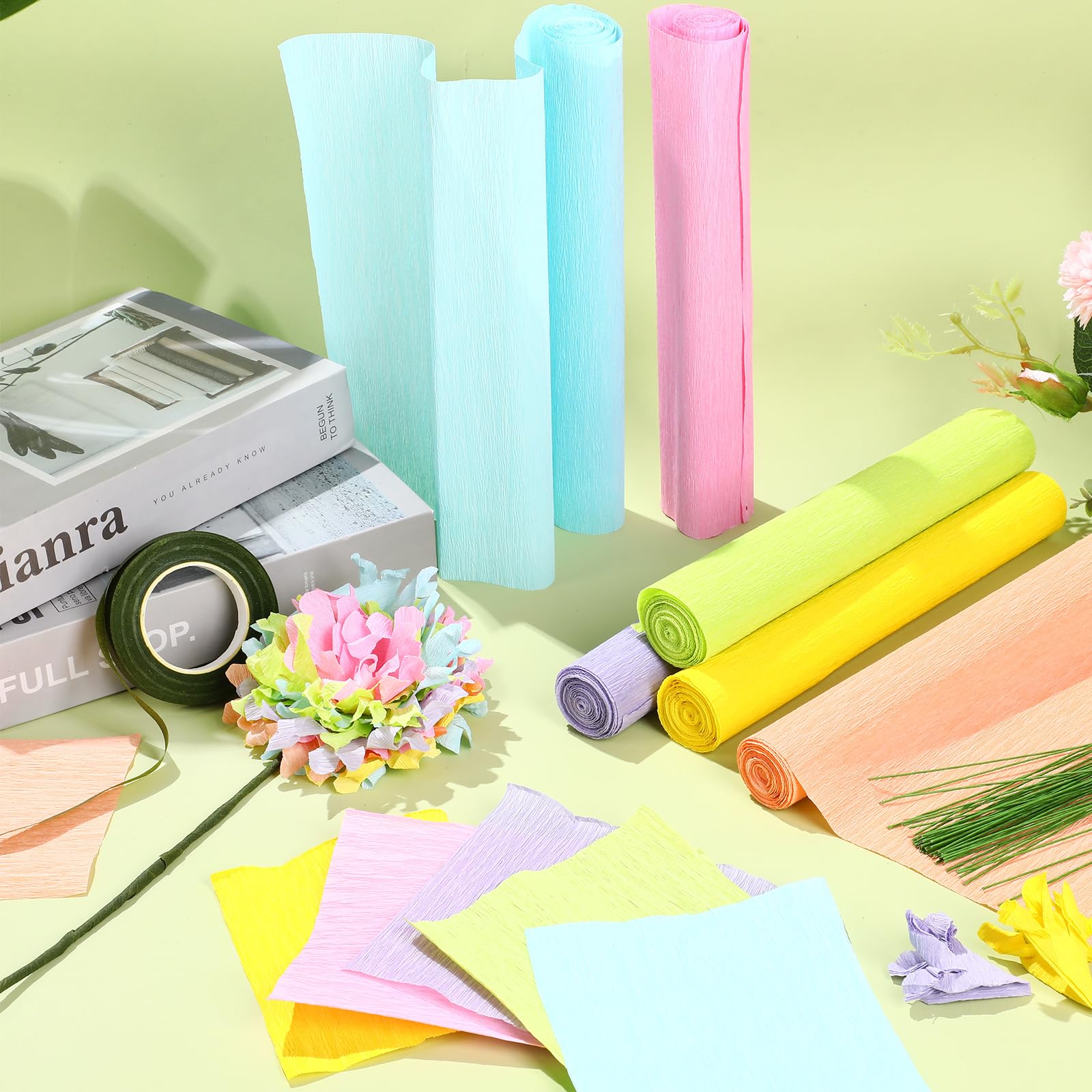 Snapklik.com : Gersoniel 57 Pcs Crepe Paper Flower DIY Kits 6 Rolls 35g ...