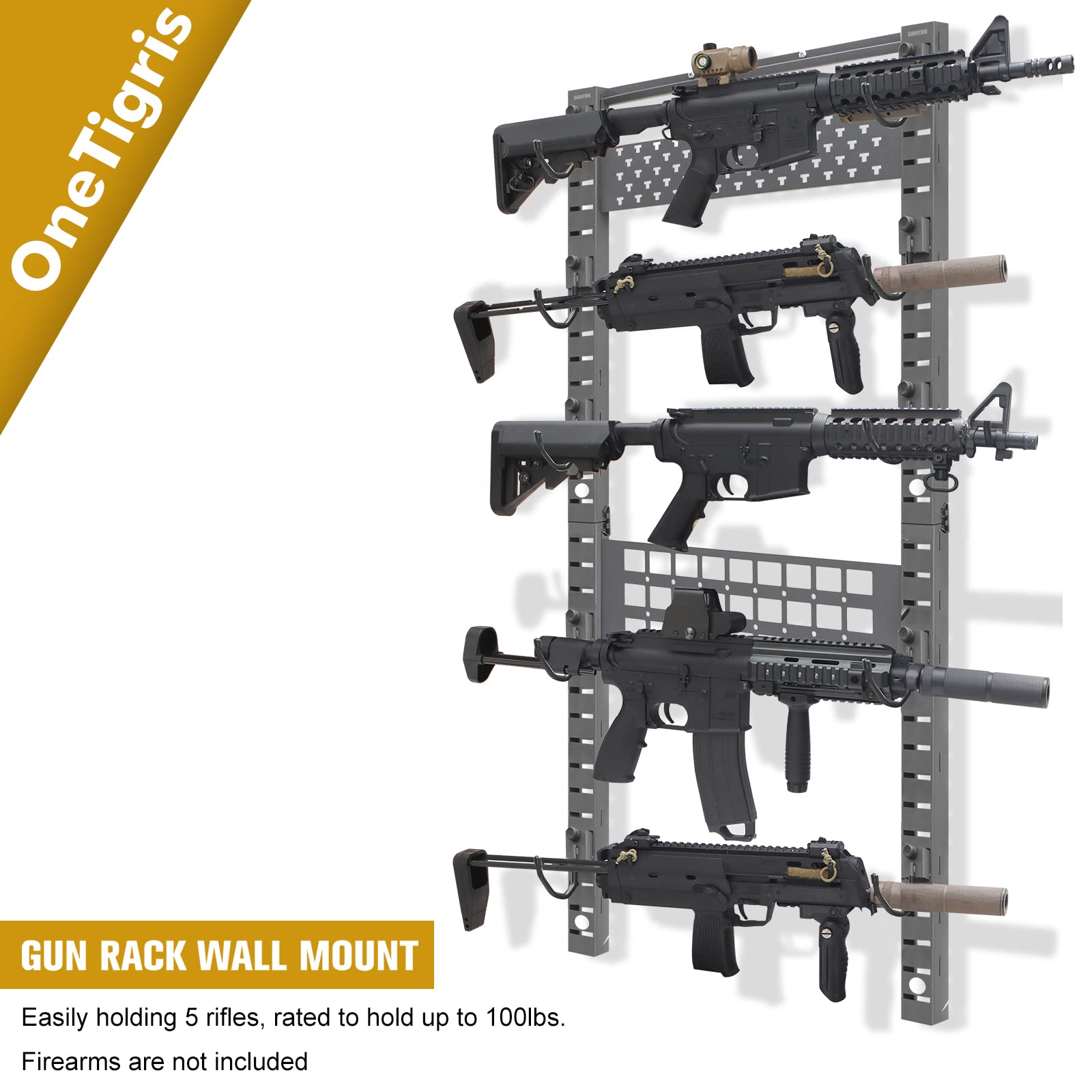 Snapklik.com : OneTigris Gun Rack Wall Mount, 100lbs Gun Rack For Wall ...