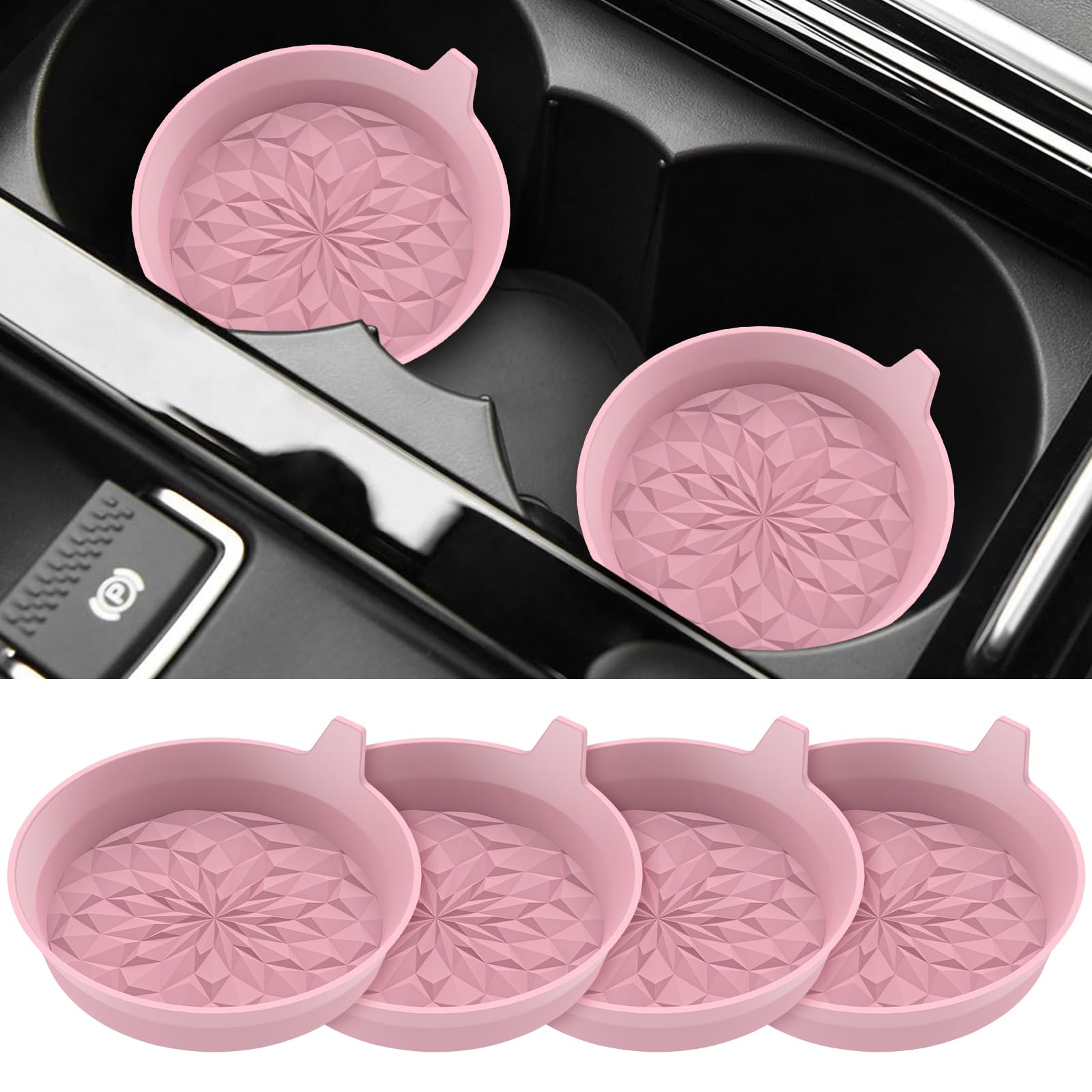Amazon.com: ME.FAN Car Cup Coasters [4 Pack] Silicone Car Coasters ...