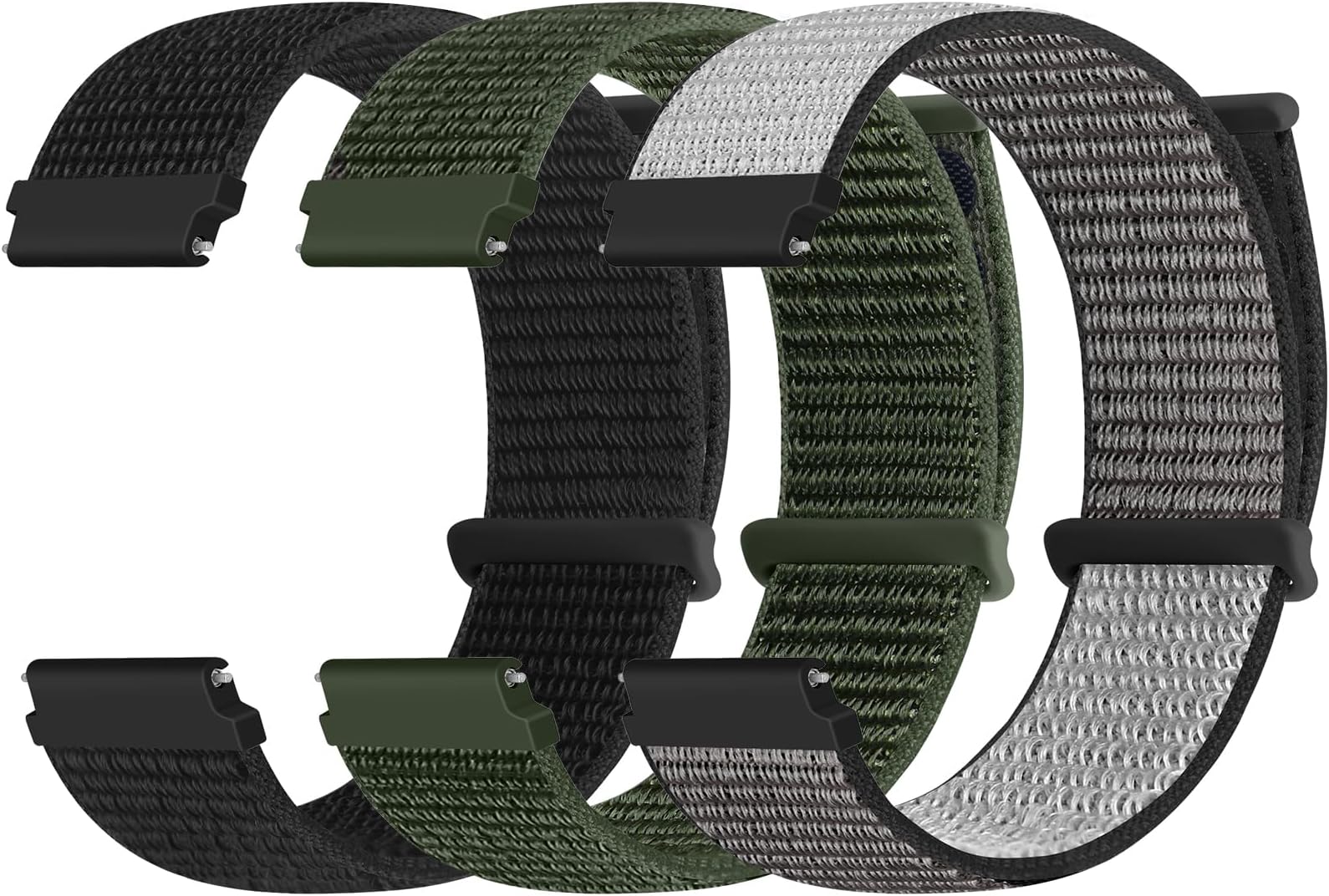 Amazon.com: 2 Pack Quick Release Braided Bands - 18mm 19mm 20mm 22mm ...