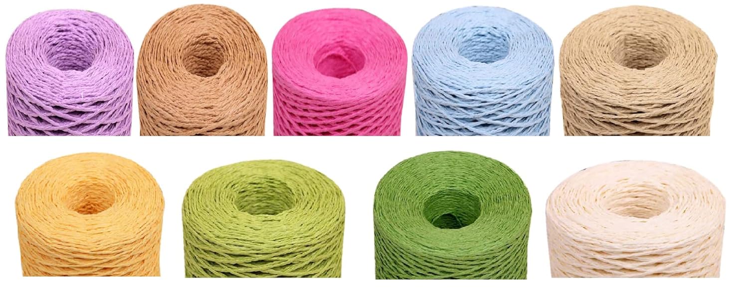Jo's New 12 Rolls of Raffia Twisted Paper String cords (SOLID COLORS ...