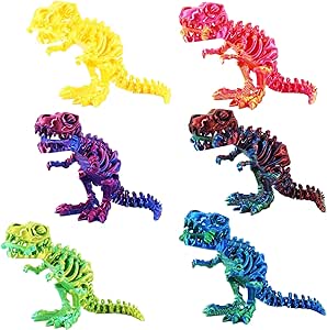 Amazon.com: DEFORAGE 6pcs 3D Printed Dinosaur Bones,Articulated T-Rex ...