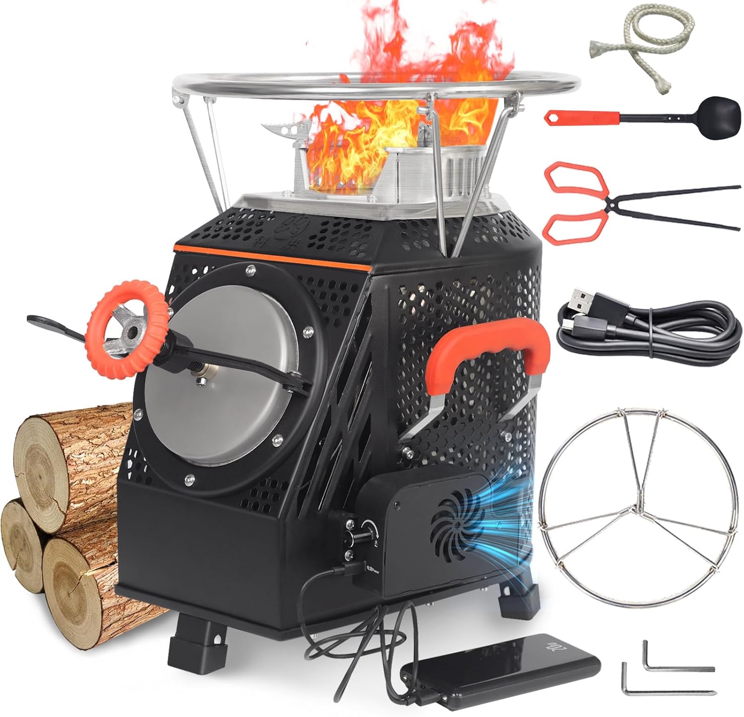 SPBSVDT Wood Burning Camp Stove, Outdoor Portable Wood Burning Camp ...
