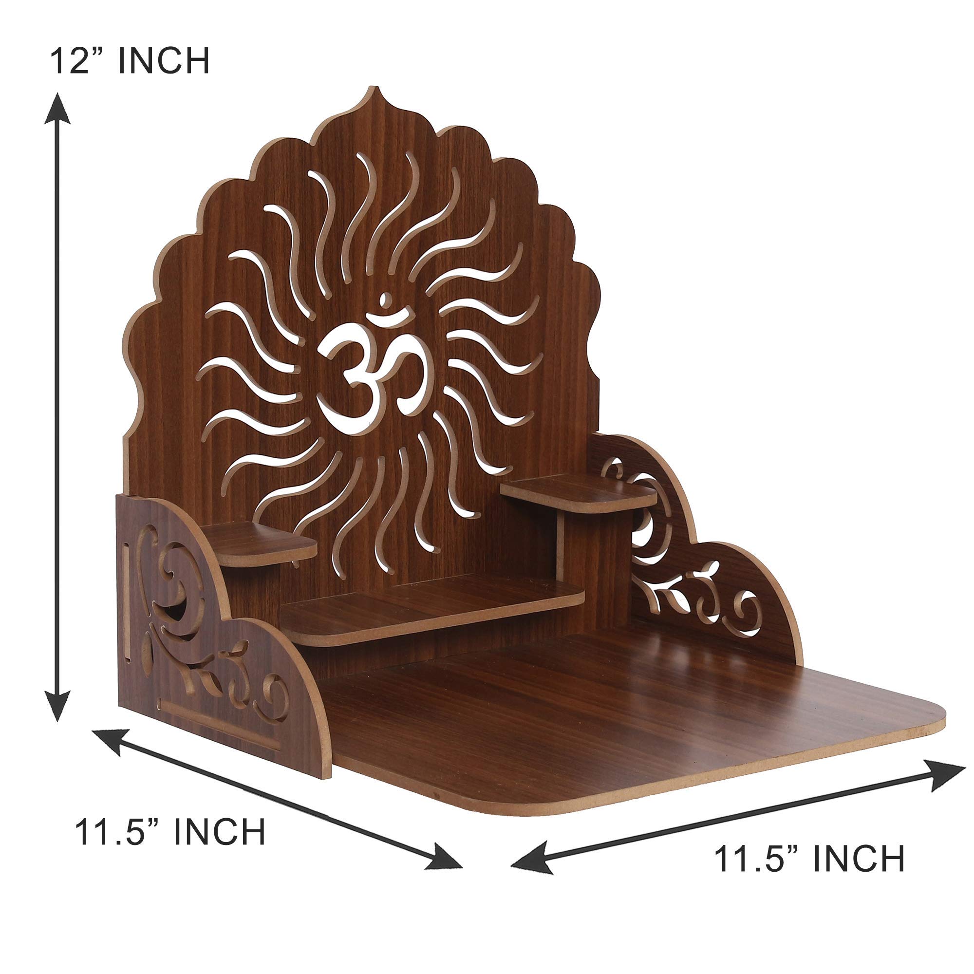 CAPIO ART Religious Wooden Wall Mounted Hanging Puja Temple Wood God ...