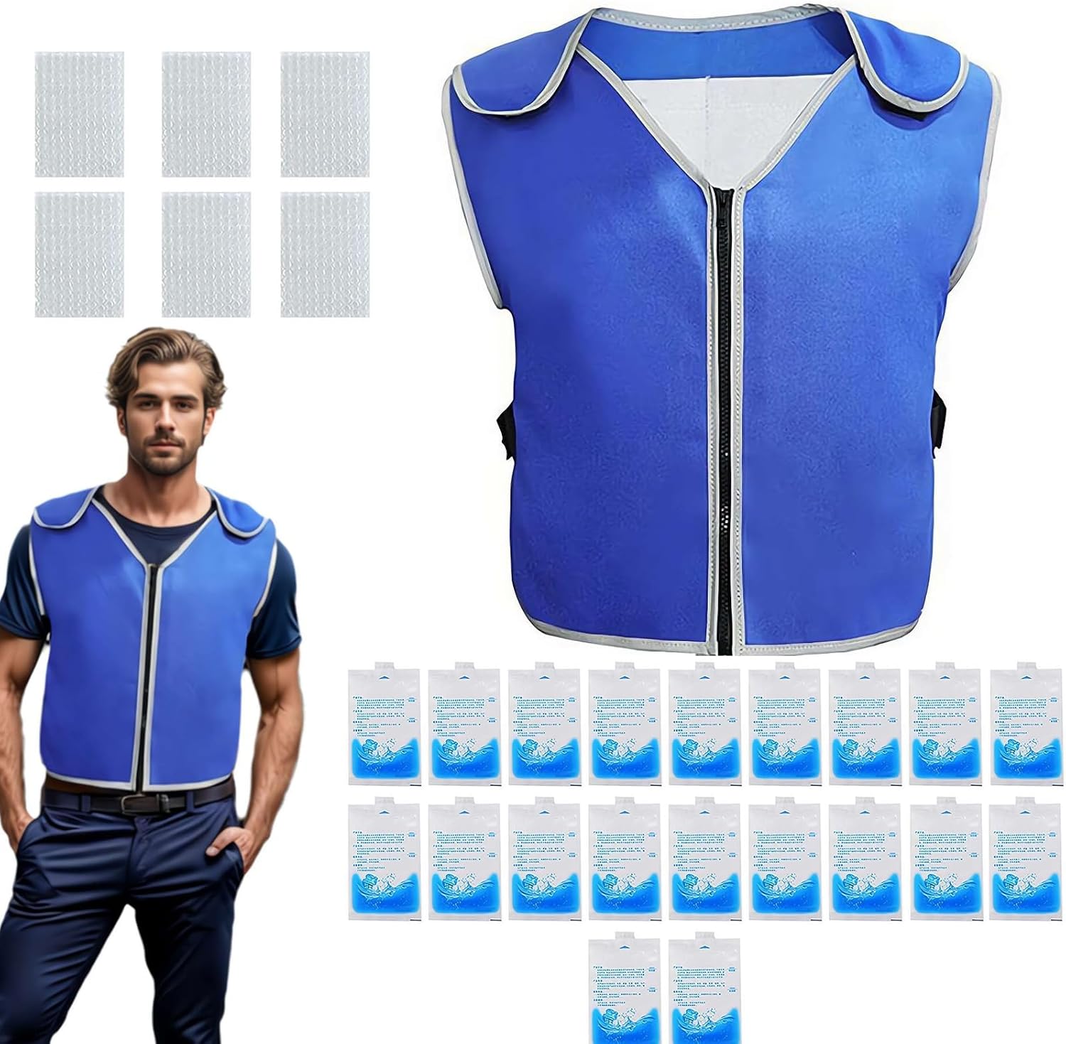 Amazon.com: Cooling Vest With Ice Packs for Men Women,Ice Reflective ...