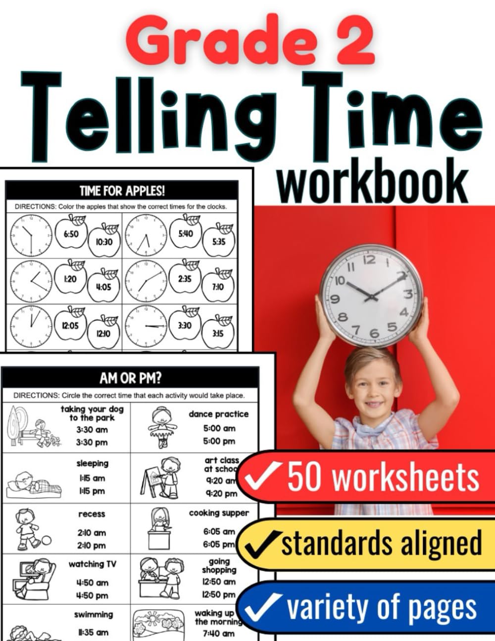 Telling Time Workbook Grade 2: Putman, Laura: 9798336659832: Amazon.com ...