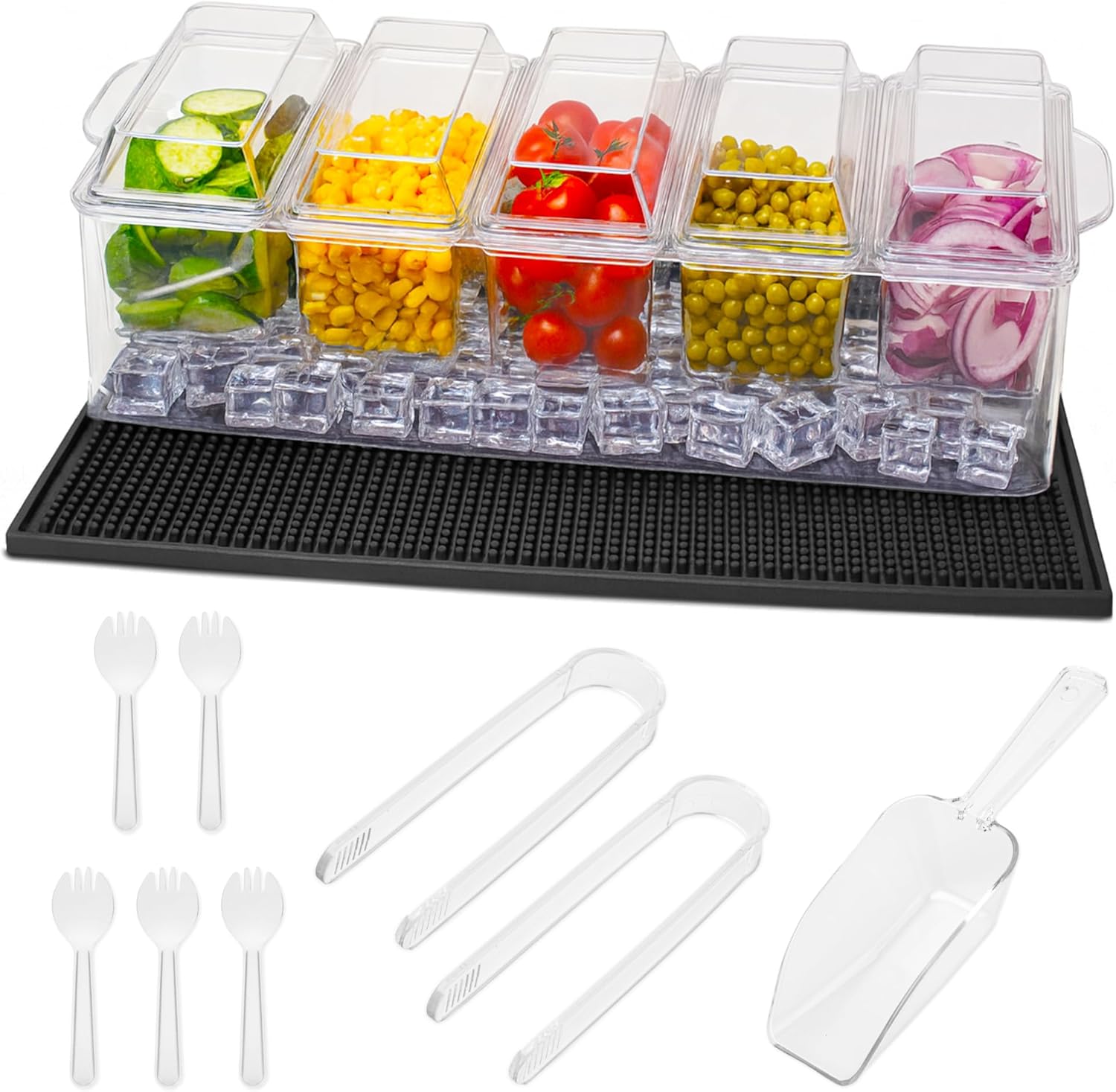Amazon.com | Altibella Ice Chilled Serving Trays for Party – 5Pcs ...