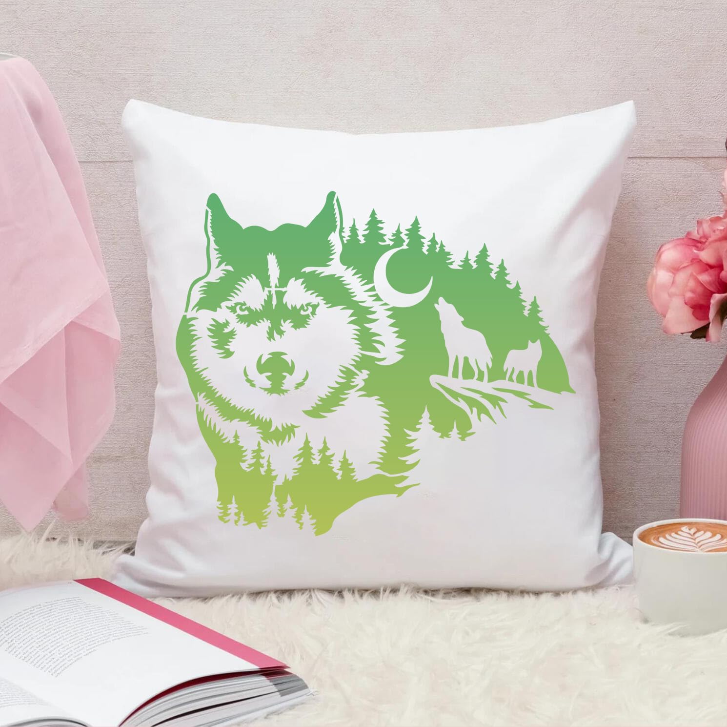 Snapklik.com : Wolf Stencils For Painting Animal Stencils For Wood ...