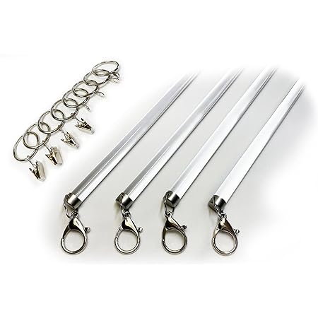 Amazon.com: 36" Fiberglass Drapery Baton Curtain Wands with Stainless ...