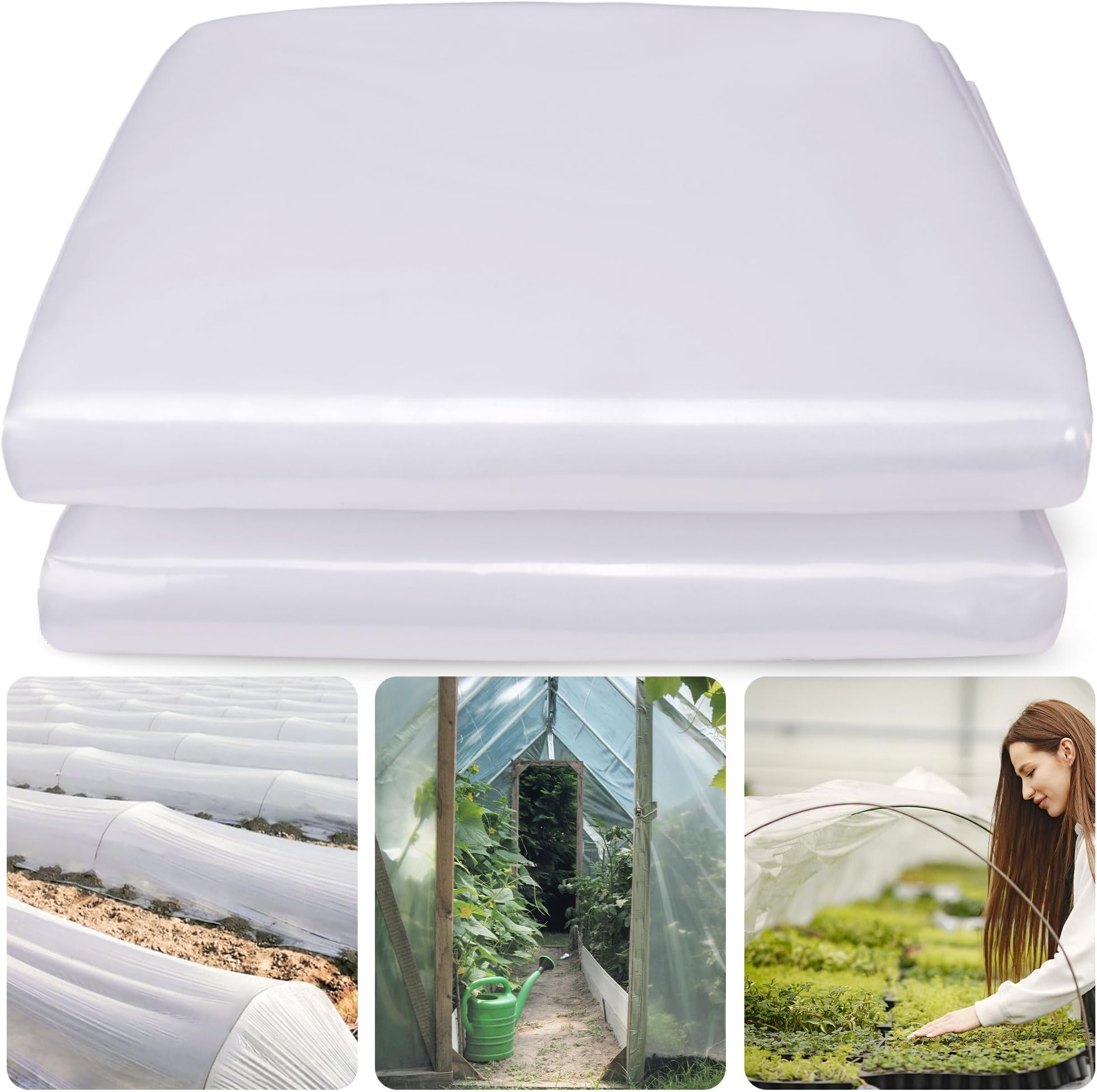 Amazon.com: 25*8 Ft Clear Greenhouse Film 6 mil Greenhouse Plastic ...