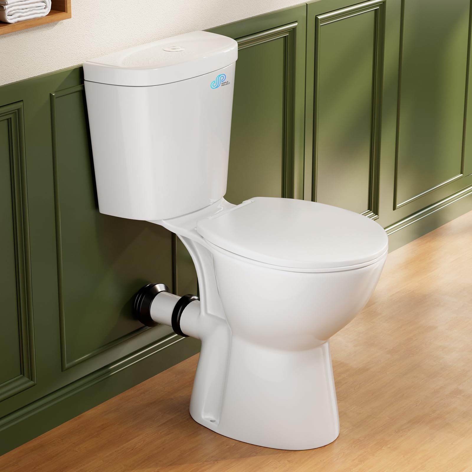 Rear Outlet Toilet, Simple Project 19 Inch High Toilet, Dual Flush 1/1 ...