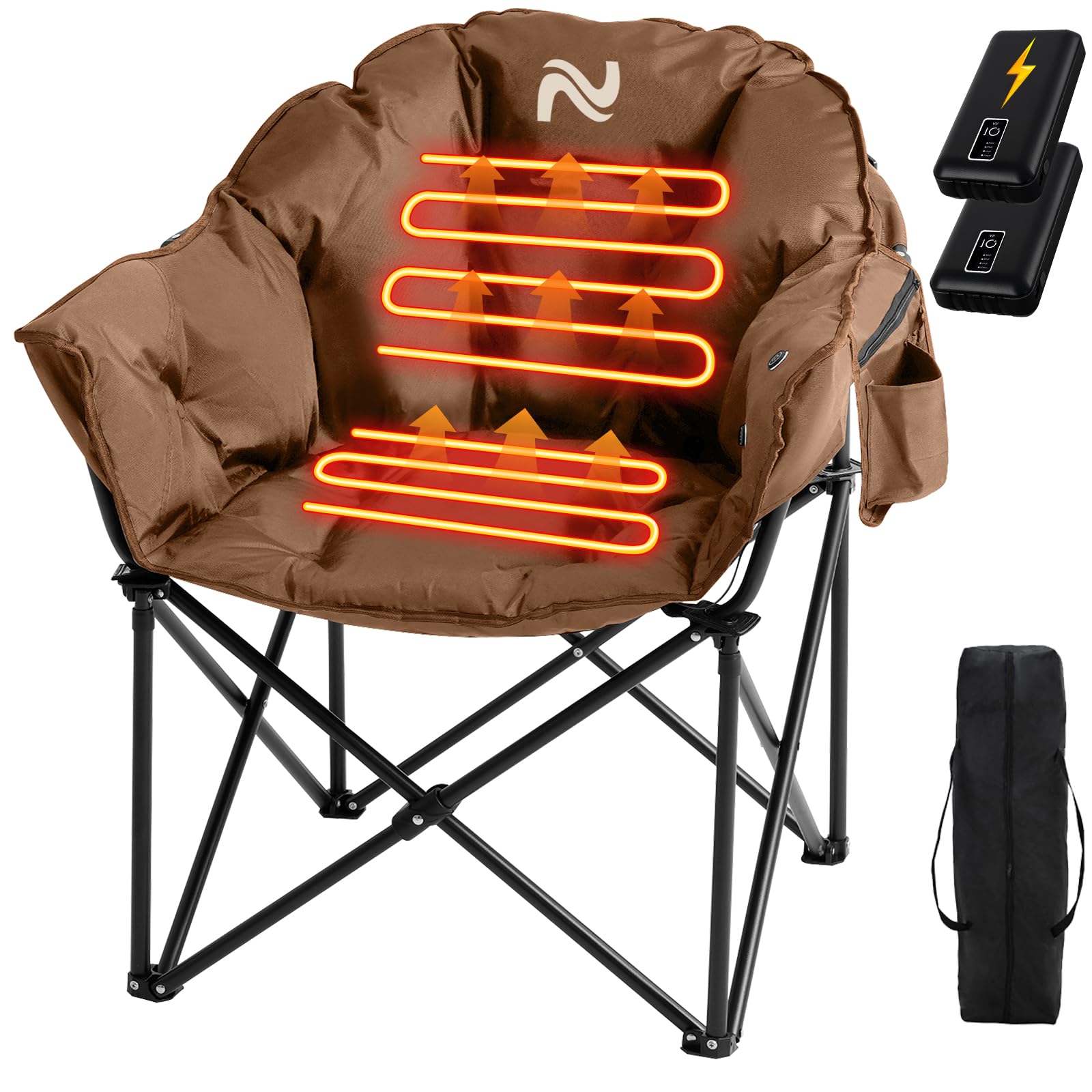 Amazon.com : Slsy Oversized Heated Camping Chair Heats Back and Seat ...