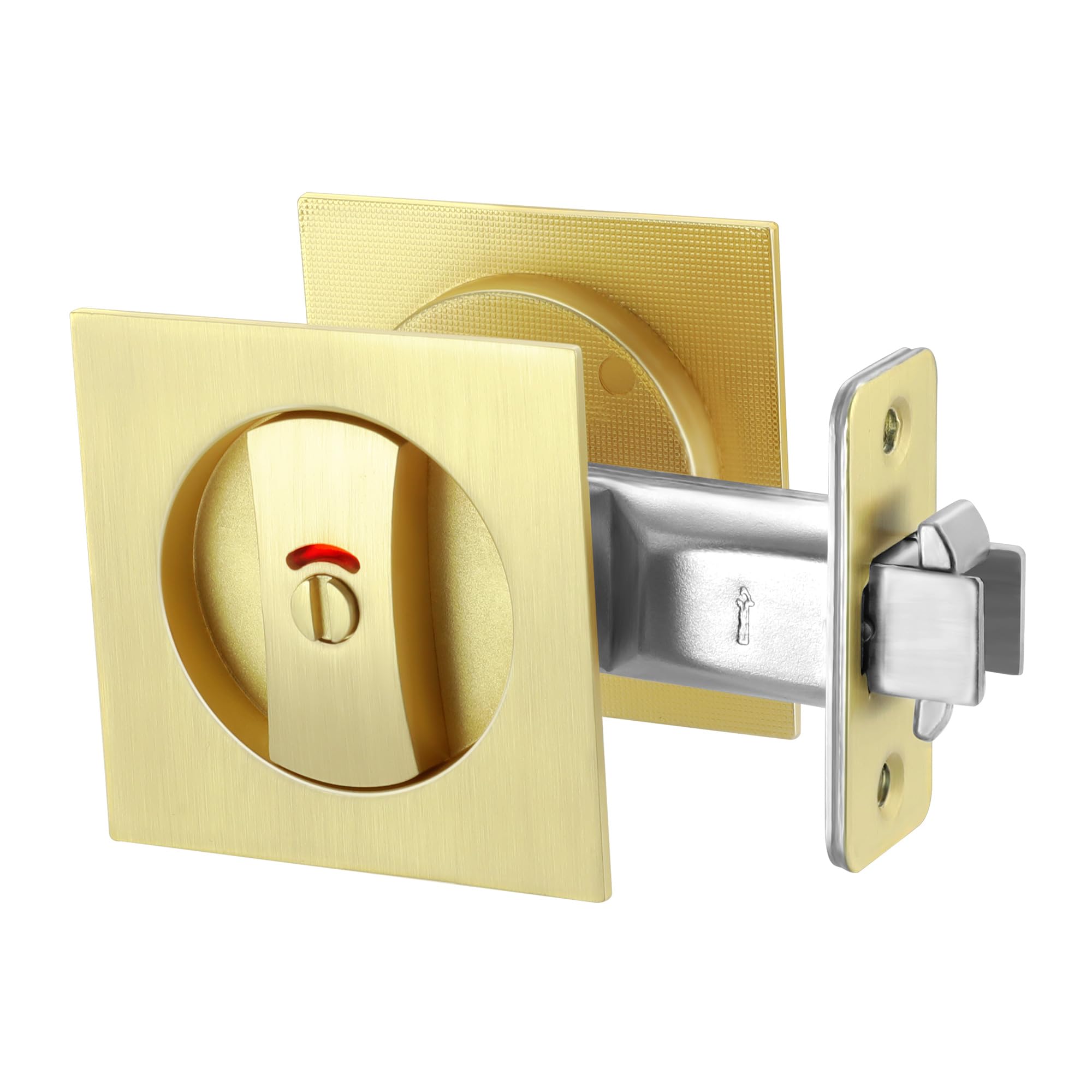 Malimali Pocket Door Lock, Brushed Gold Pocket Door Hardware Square ...