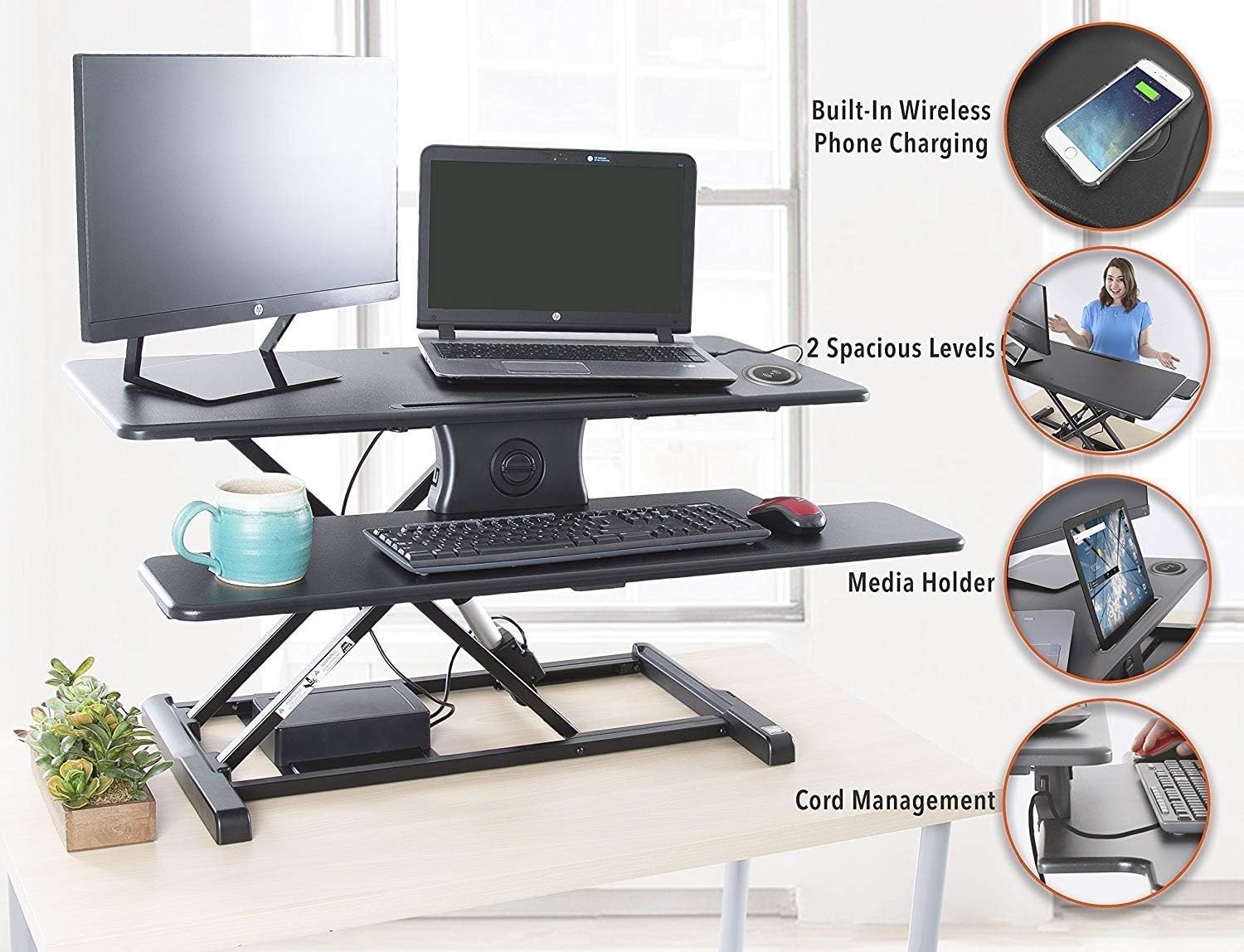 Buy Stand Steady Flexpro Hero Power | Electric Standing Desk Converter ...