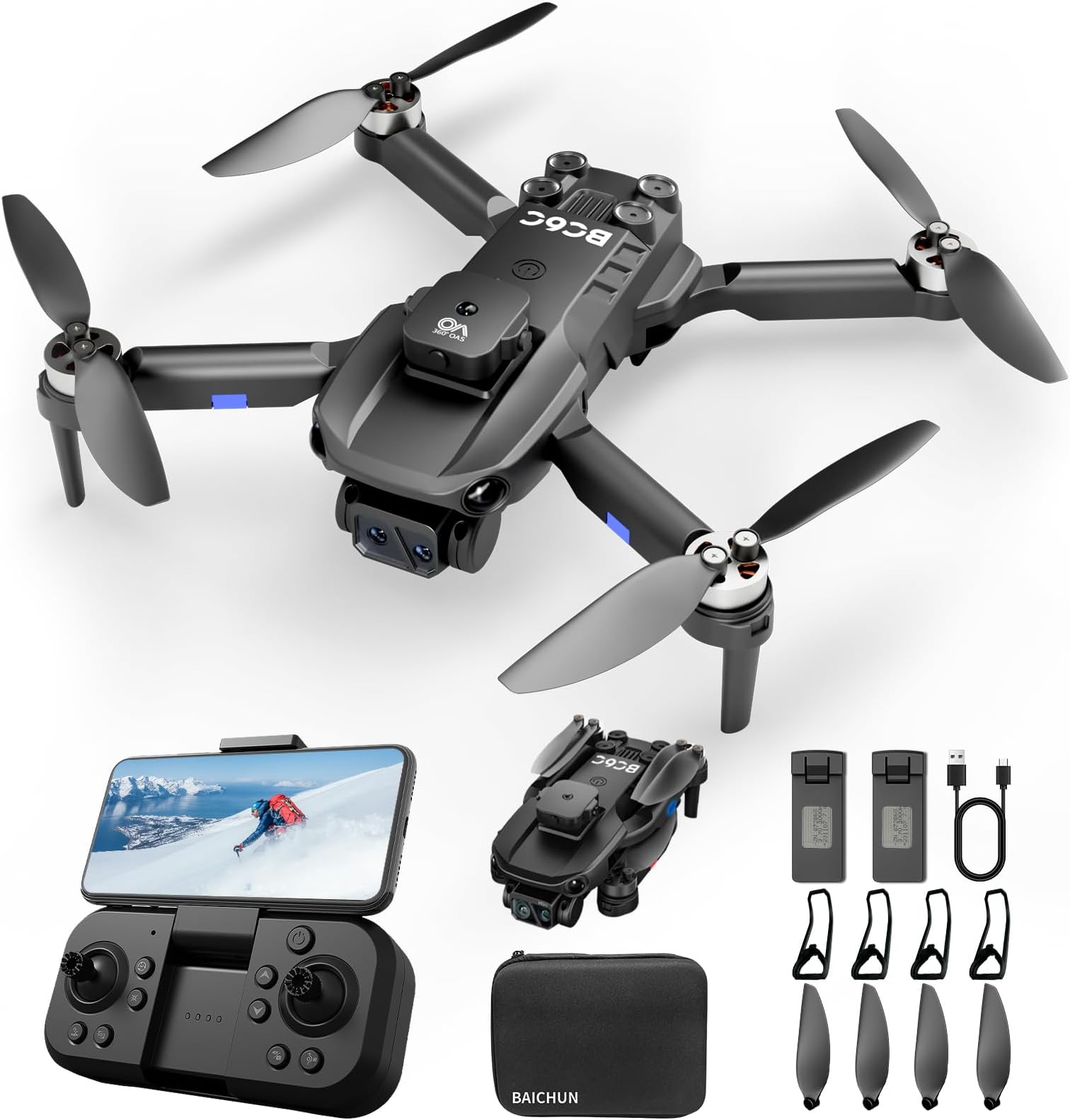 Amazon.com: BC6C Baichun Drone with Camera 1080P,5GHz WIFI FPV ...