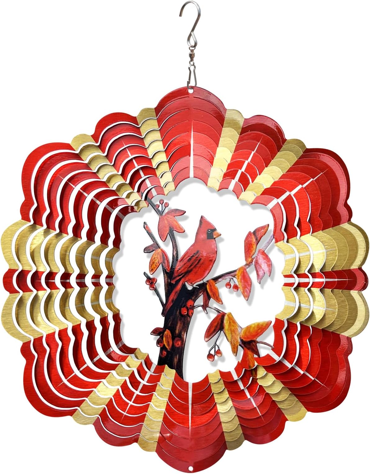 Amazon.com: FONMY Cardinal Wind Spinner Mandala 3D Stainless Steel ...