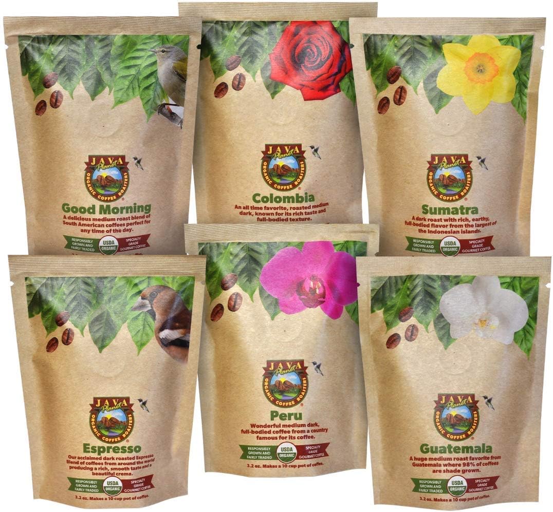 Amazon.com : Java Planet - Coffee Beans, Organic Coffee Sampler Pack ...