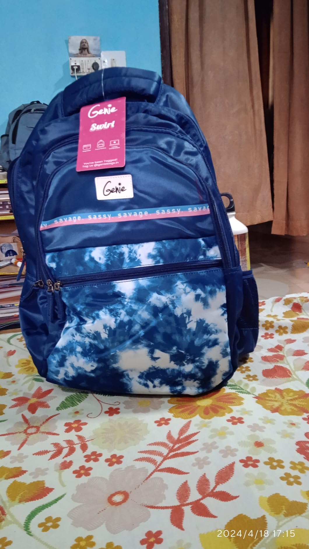 Buy Genie Swirl Laptop Backpack, 3 compartments, Water Resistant and ...