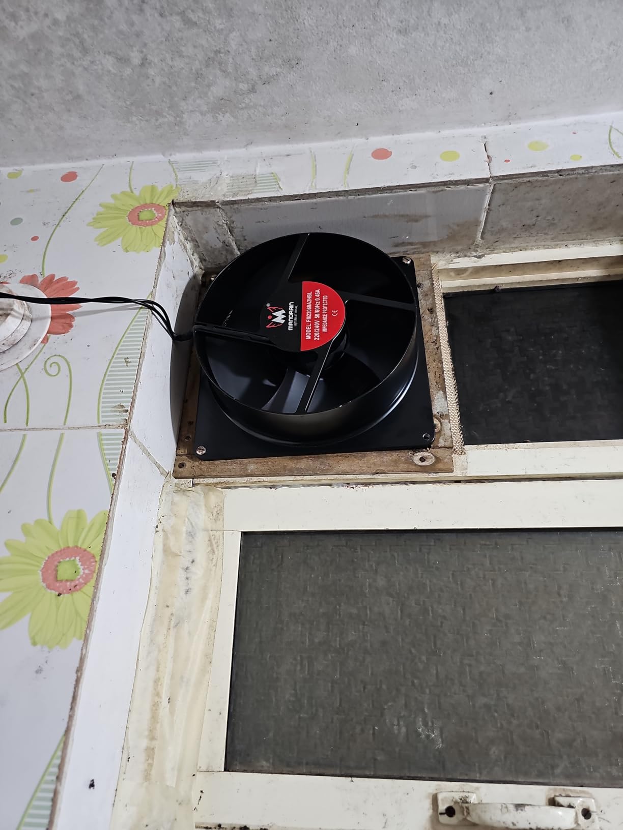 220V AC Power Cooling Fan 8.75"X8.75"X2" Axial alluminum Black Fan For ...