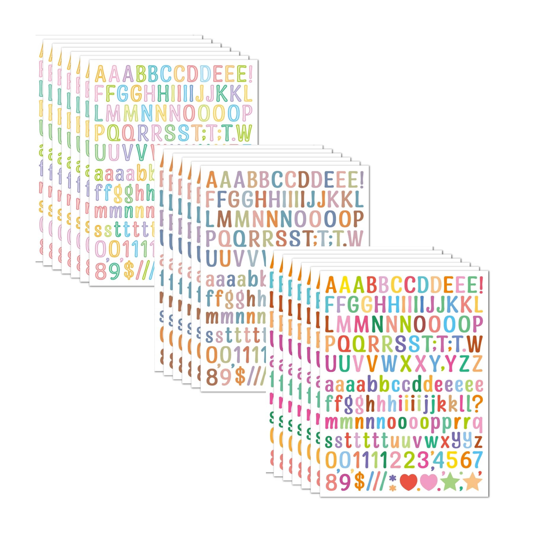 Amazon.com: 3040Pcs 20 Sheets Small Letter Number Stickers, 1/2inch ...