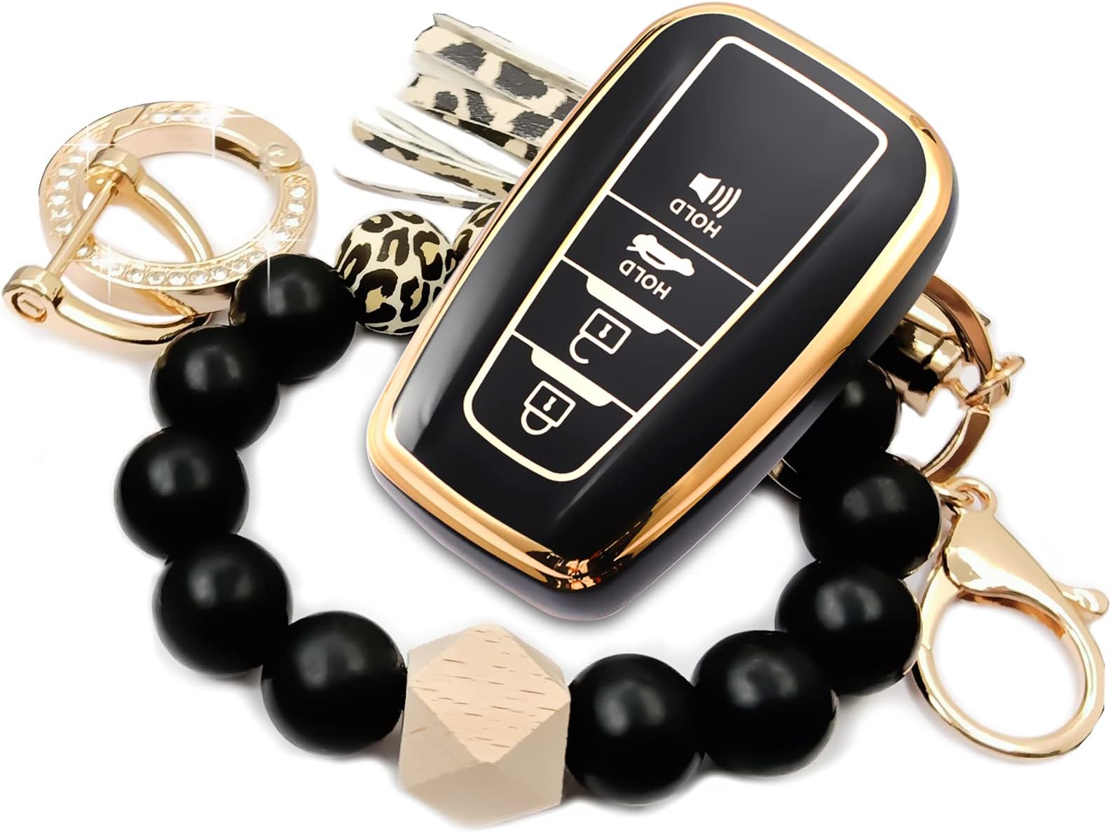 Amazon.com: PGONE Car Key Shell Fob Key Cover Key Chain Lady Key Ring ...