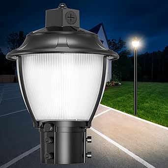YELLORE LED Post Top Light 60W/48W/36W Adjustable, ETL DLC Listed ...
