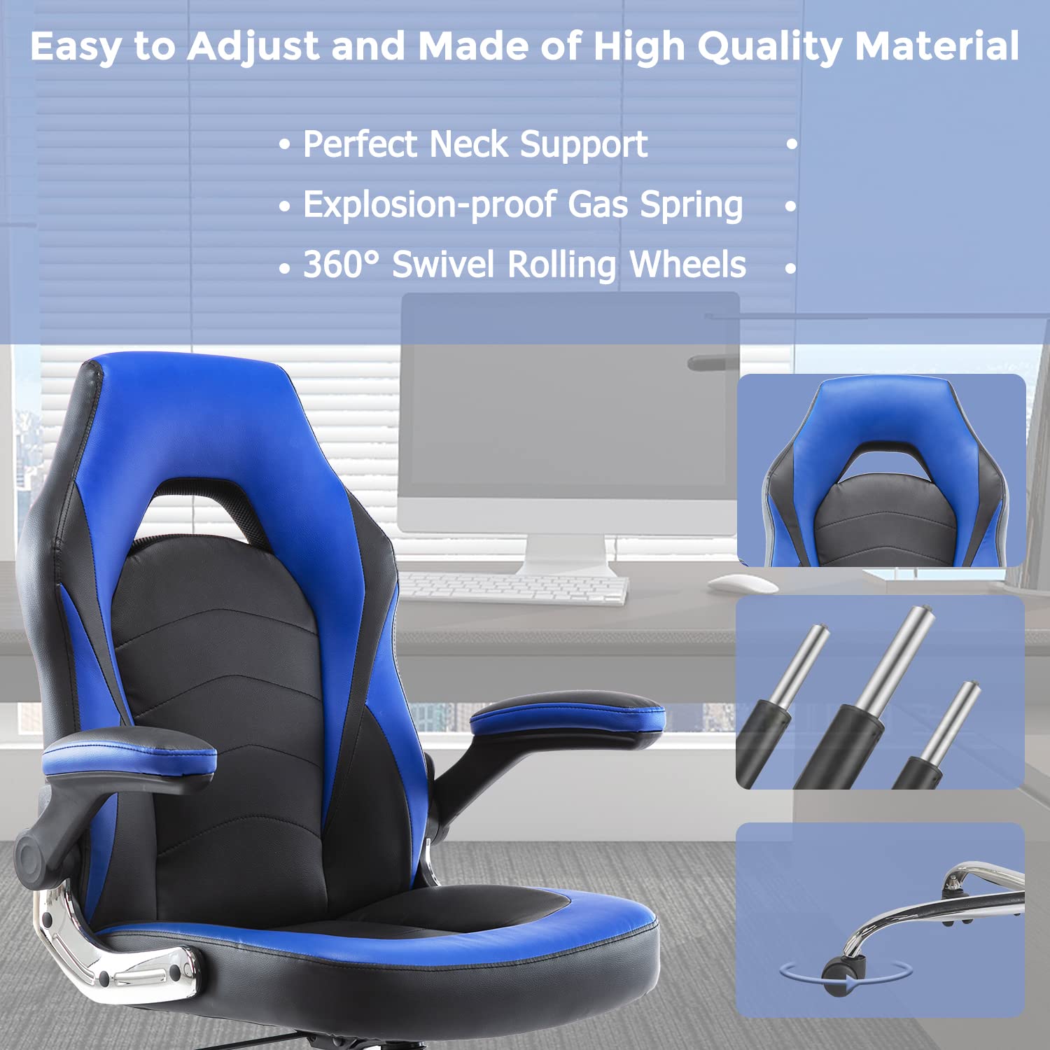 Snapklik.com : Gaming Chair Ergonomic High Back Computer Chair Height ...